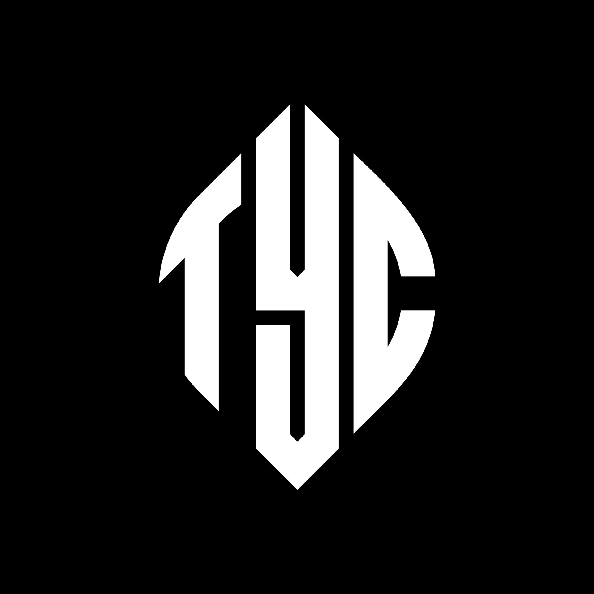 TYC circle letter logo design with circle and ellipse shape. TYC ellipse letters with ...