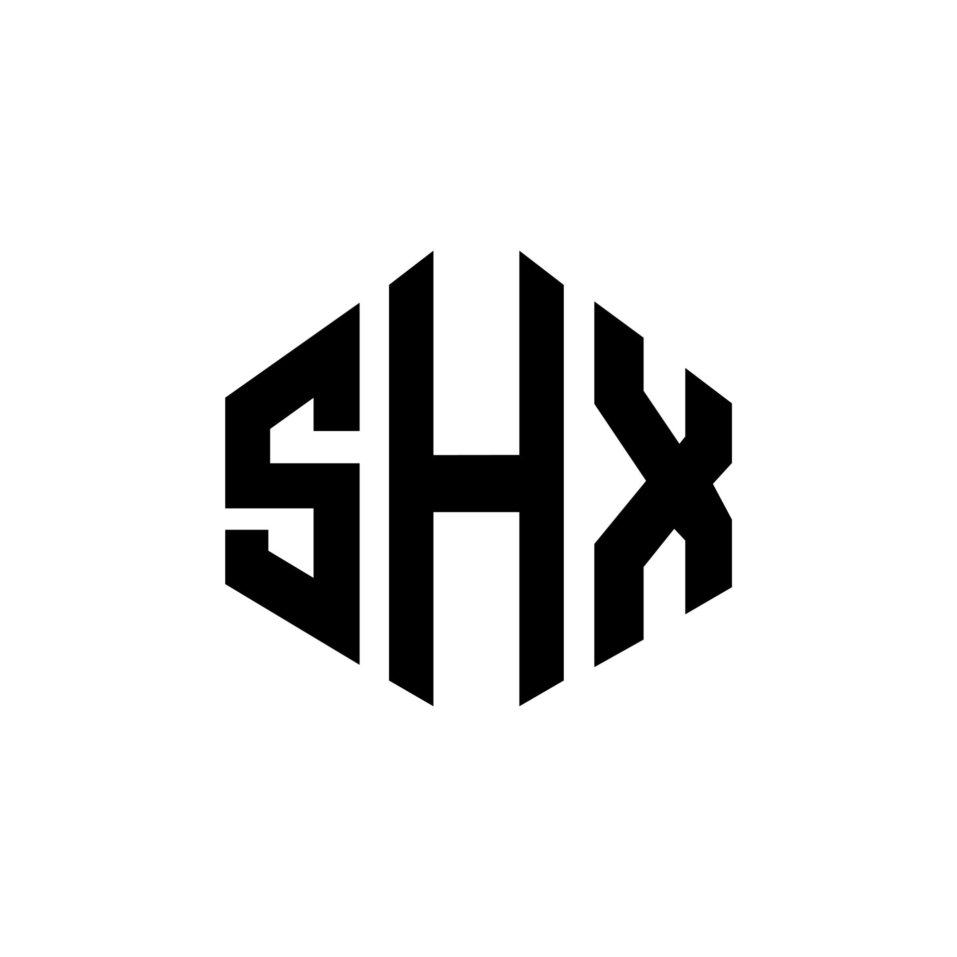 Shx Letter Logo Design With Polygon Shape Shx Polygon And Cube Shape