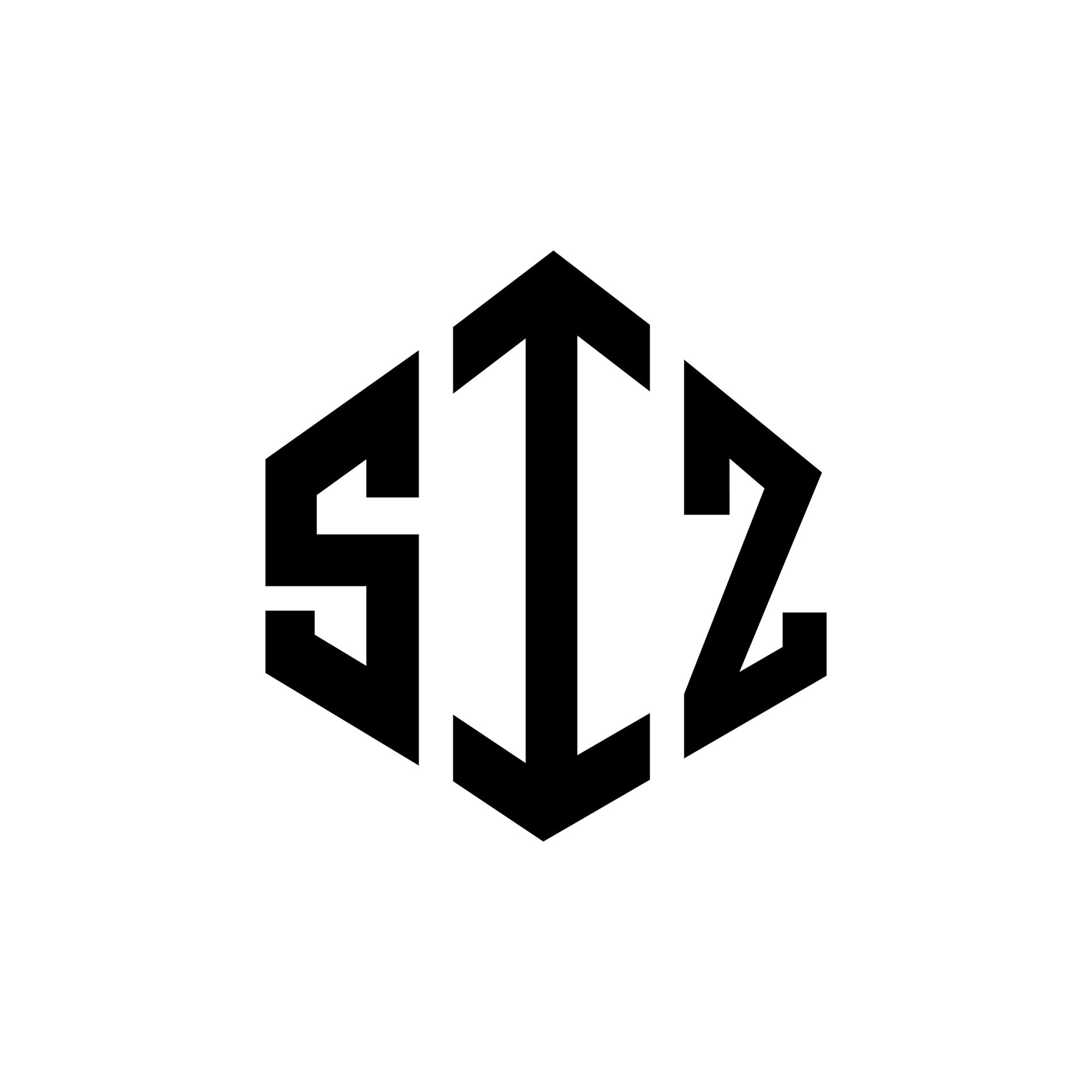 diseño de logotipo de letra de tamaño con forma de polígono. diseño de ...