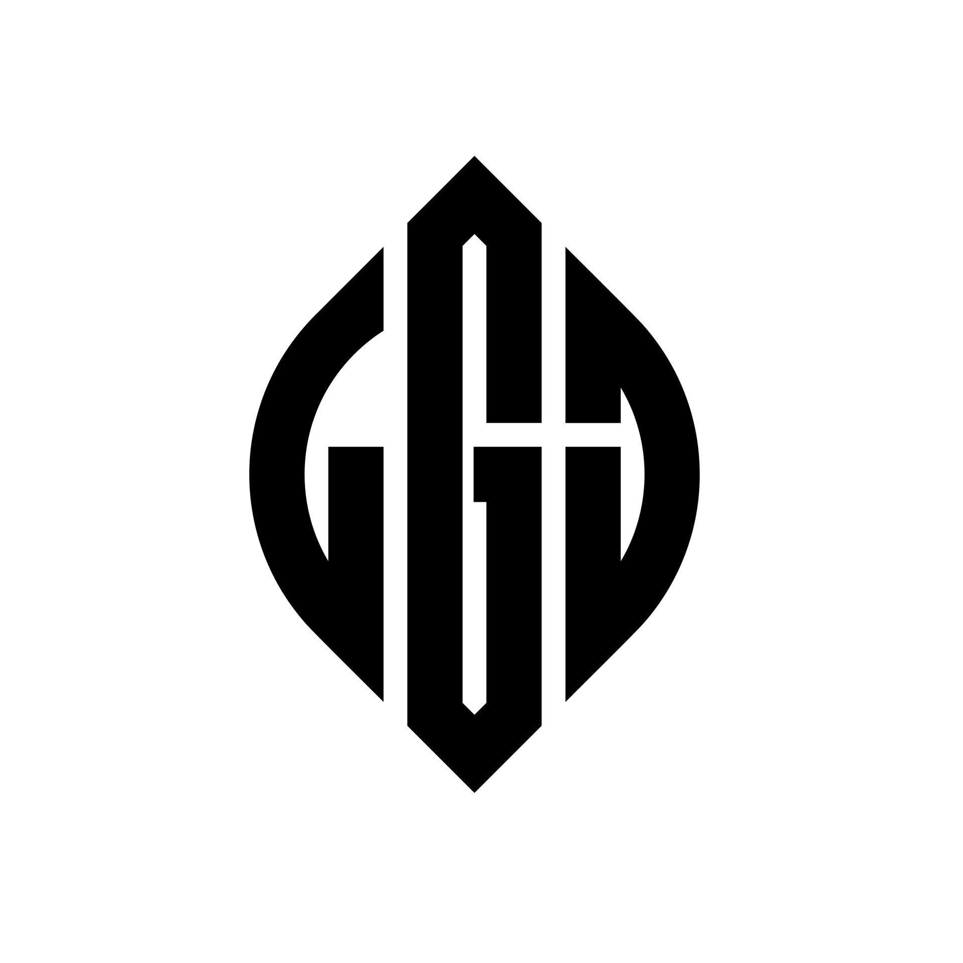 LGJ circle letter logo design with circle and ellipse shape. LGJ ellipse letters with ...