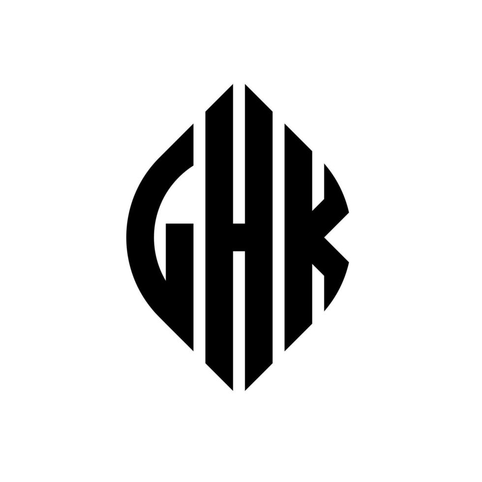 diseño de logotipo de letra circular lhk con forma de círculo y elipse ...