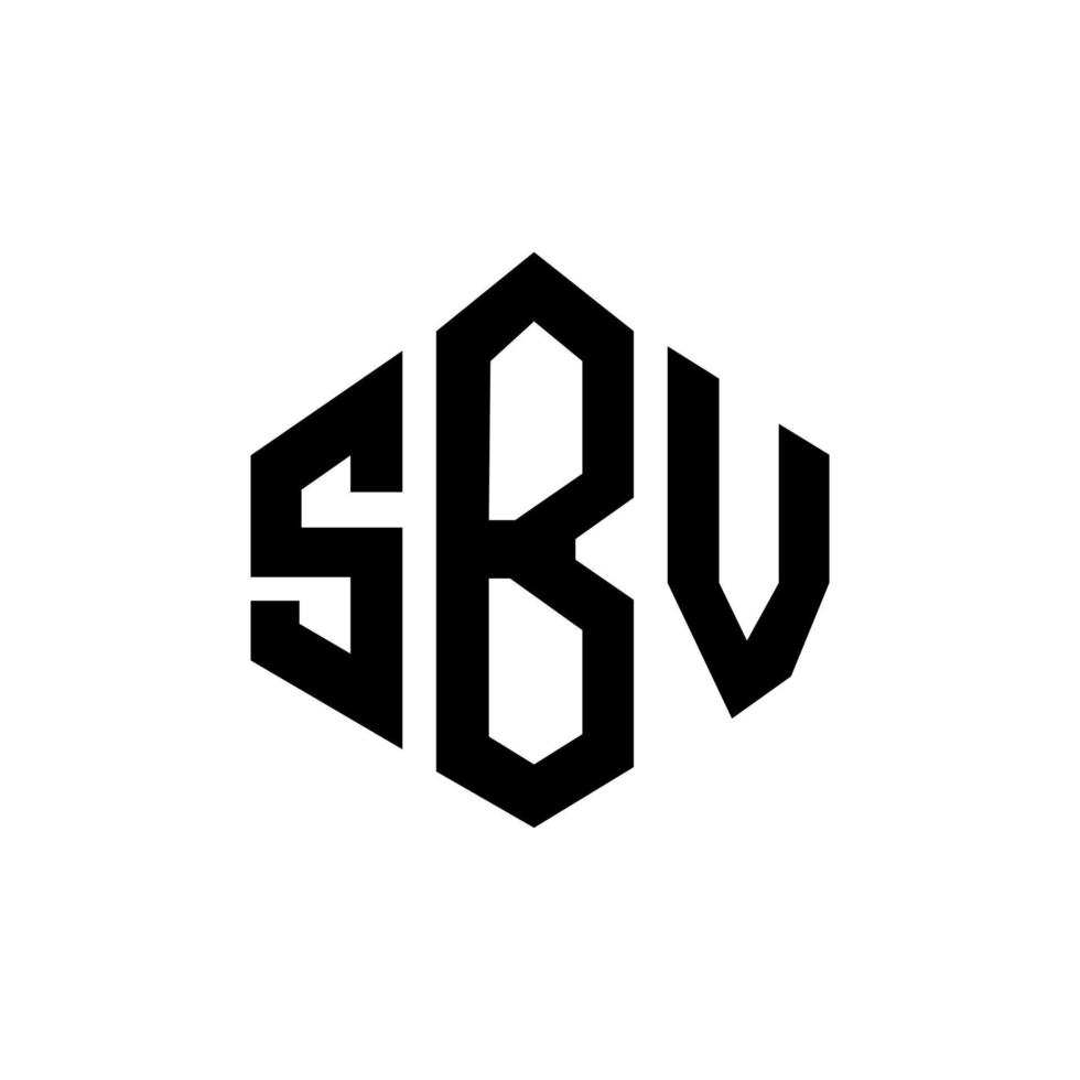 diseño de logotipo de letra sbv con forma de polígono. diseño de logotipo en forma de cubo y ...