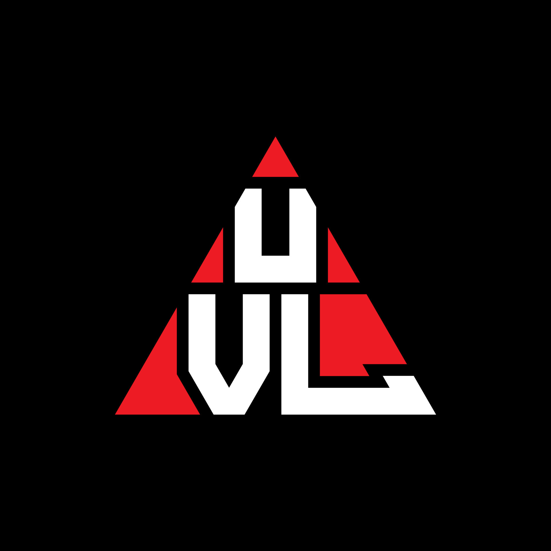 diseño de logotipo de letra de triángulo uvl con forma de triángulo. monograma de diseño de ...