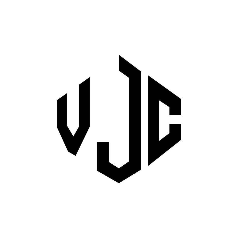 diseño de logotipo de letra vjc con forma de polígono. diseño de logotipo en forma de cubo y ...