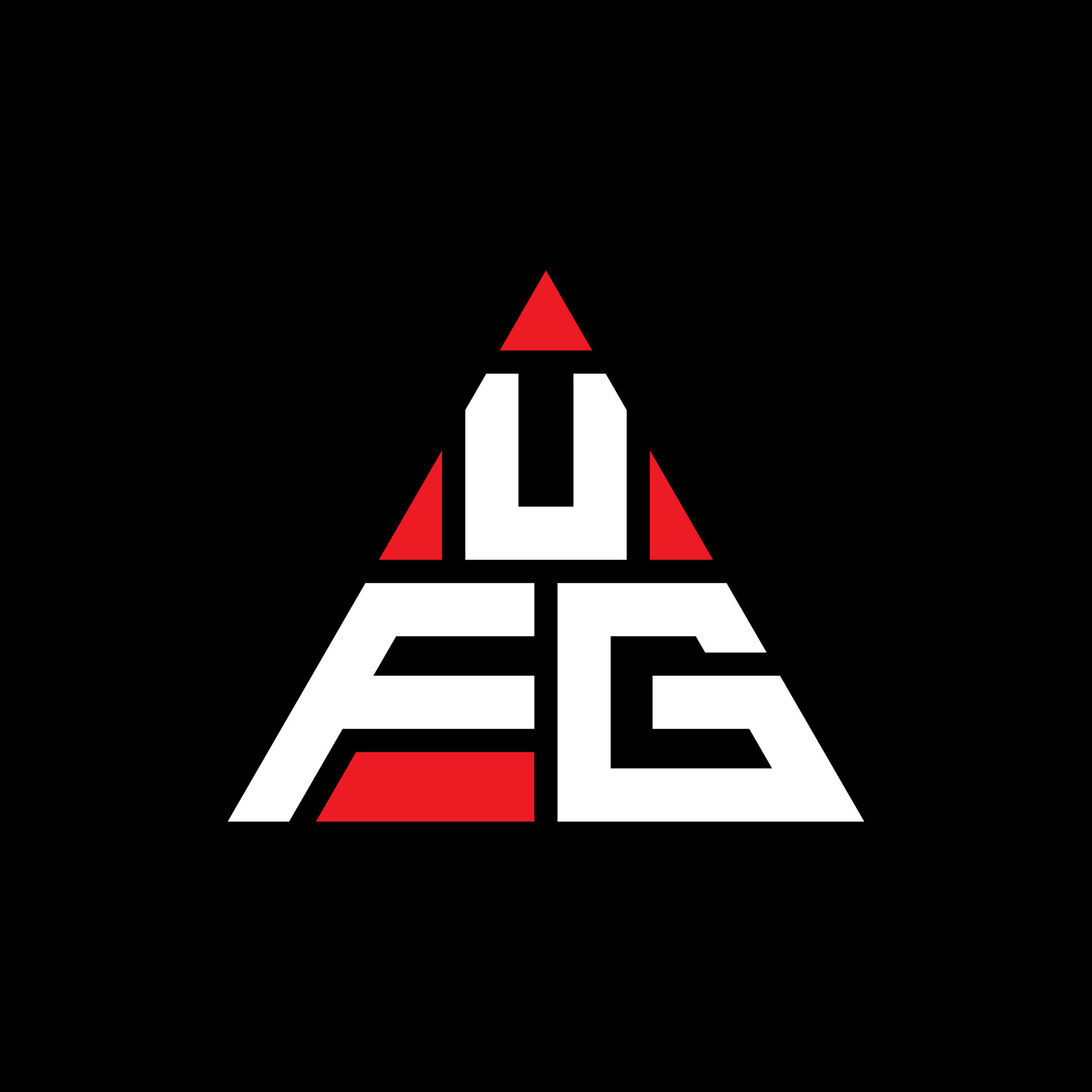 diseño de logotipo de letra triangular ufg con forma de triángulo. monograma de diseño del ...