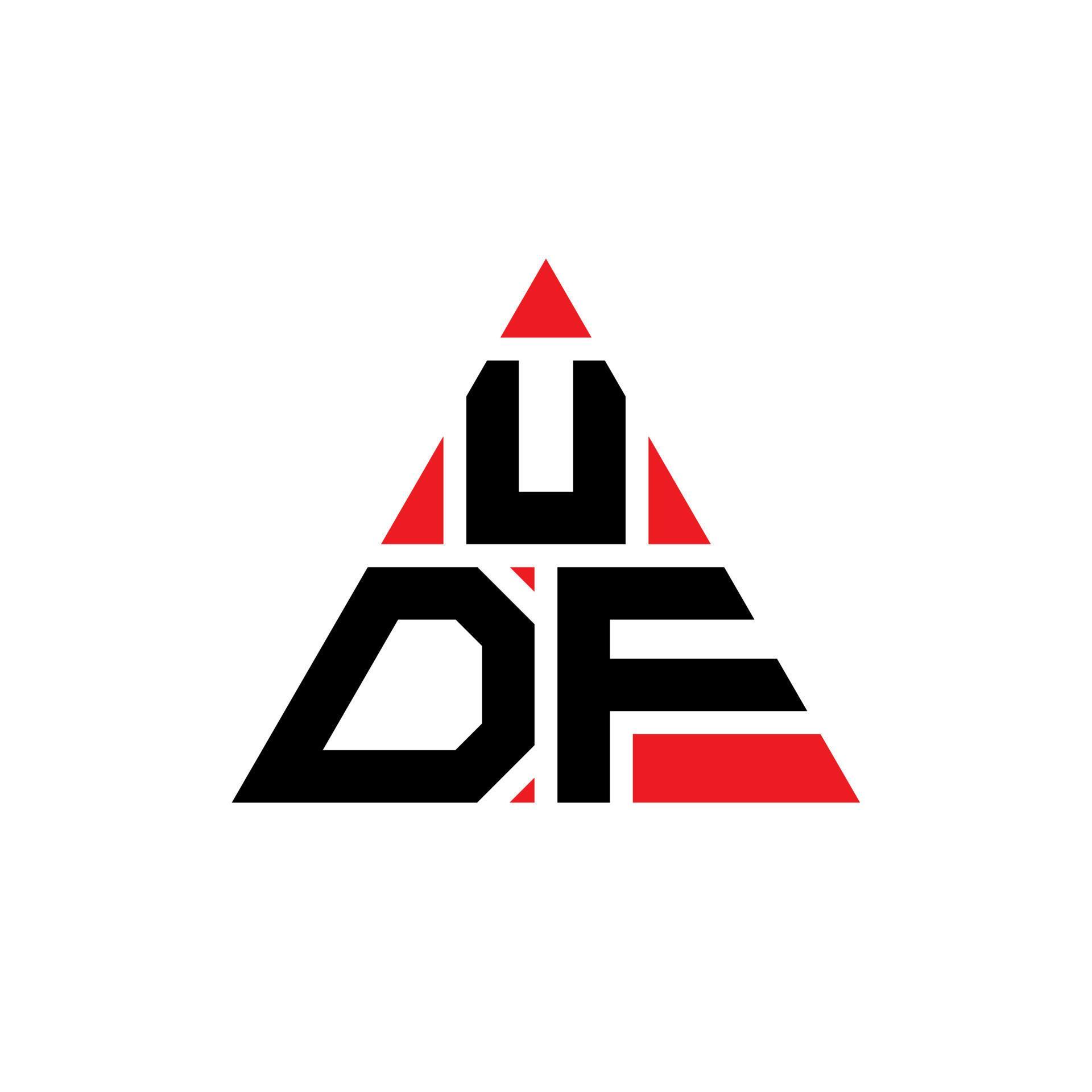 Udf Triangle Letter Logo Design With Triangle Shape Udf Triangle Logo
