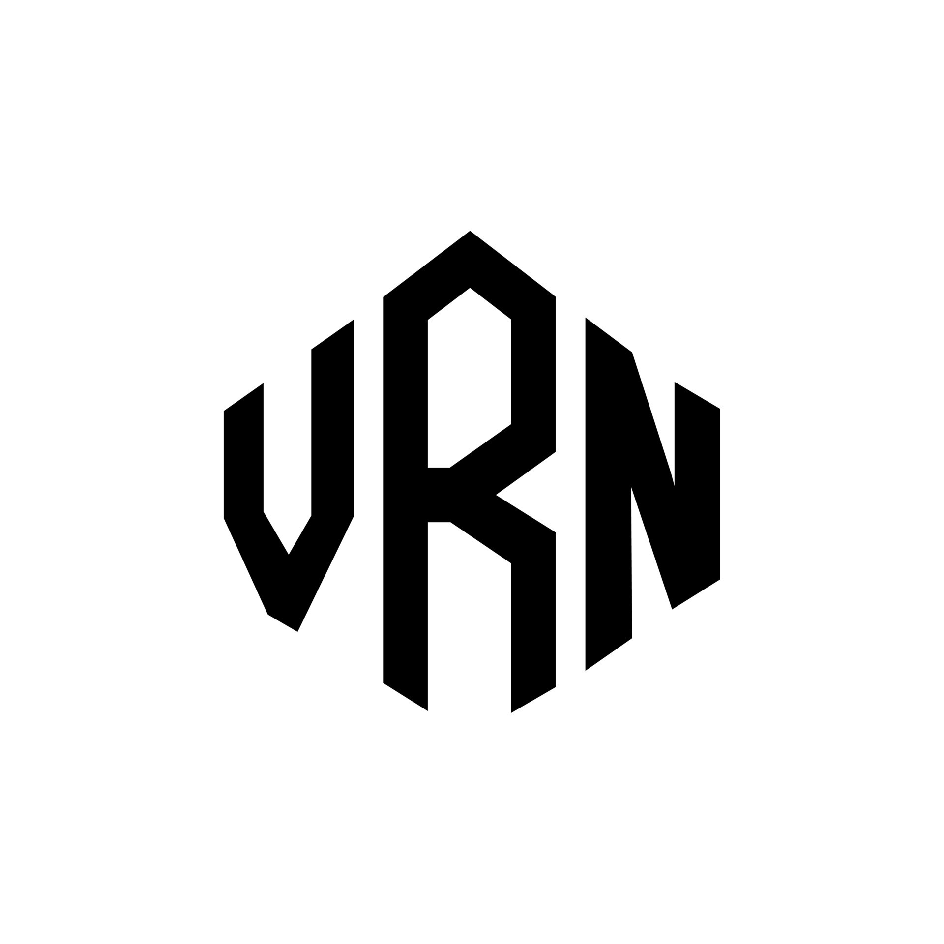 diseño de logotipo de letra vrn con forma de polígono. vrn polígono y ...