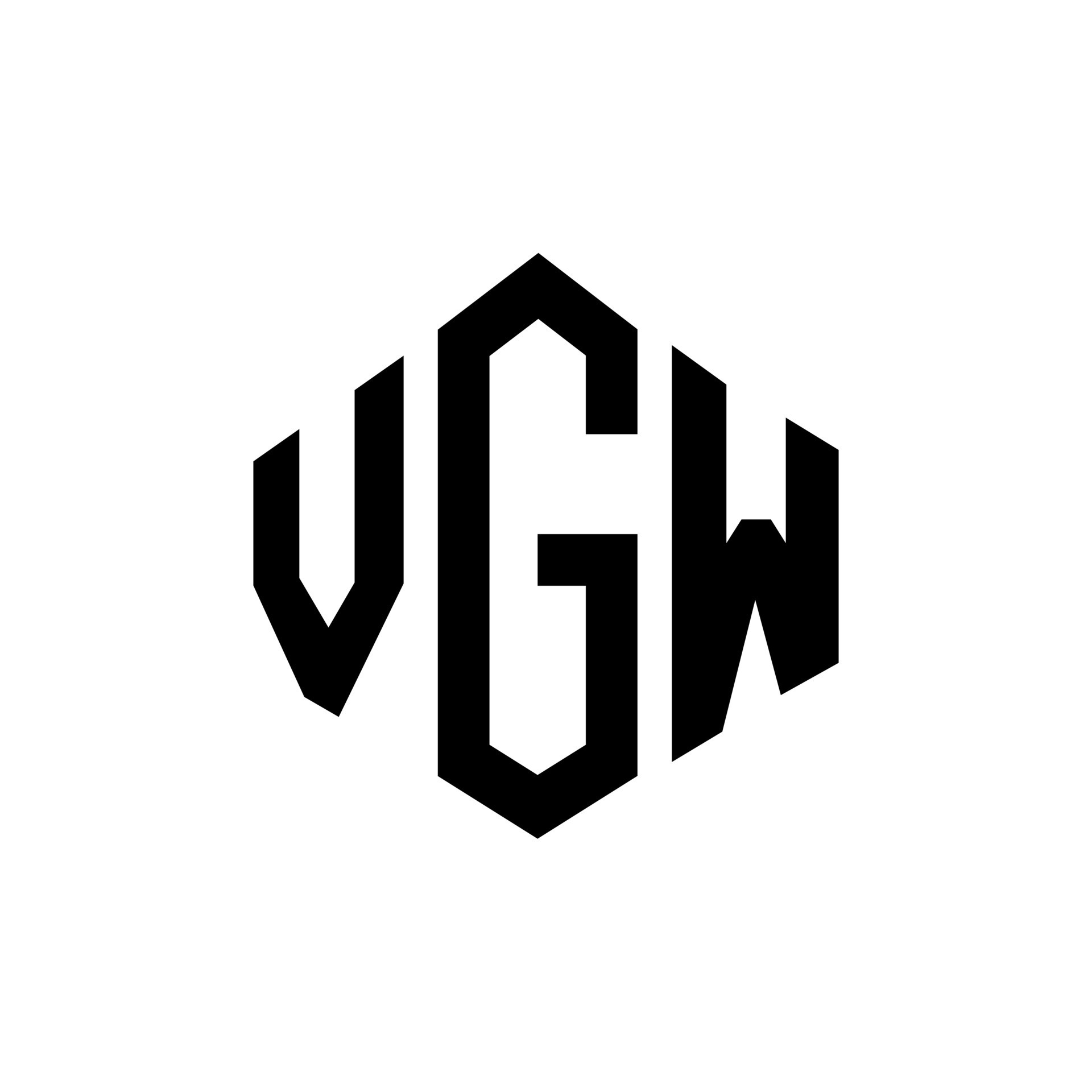 diseño de logotipo de letra vgw con forma de polígono. vgw polígono y diseño de logotipo en ...
