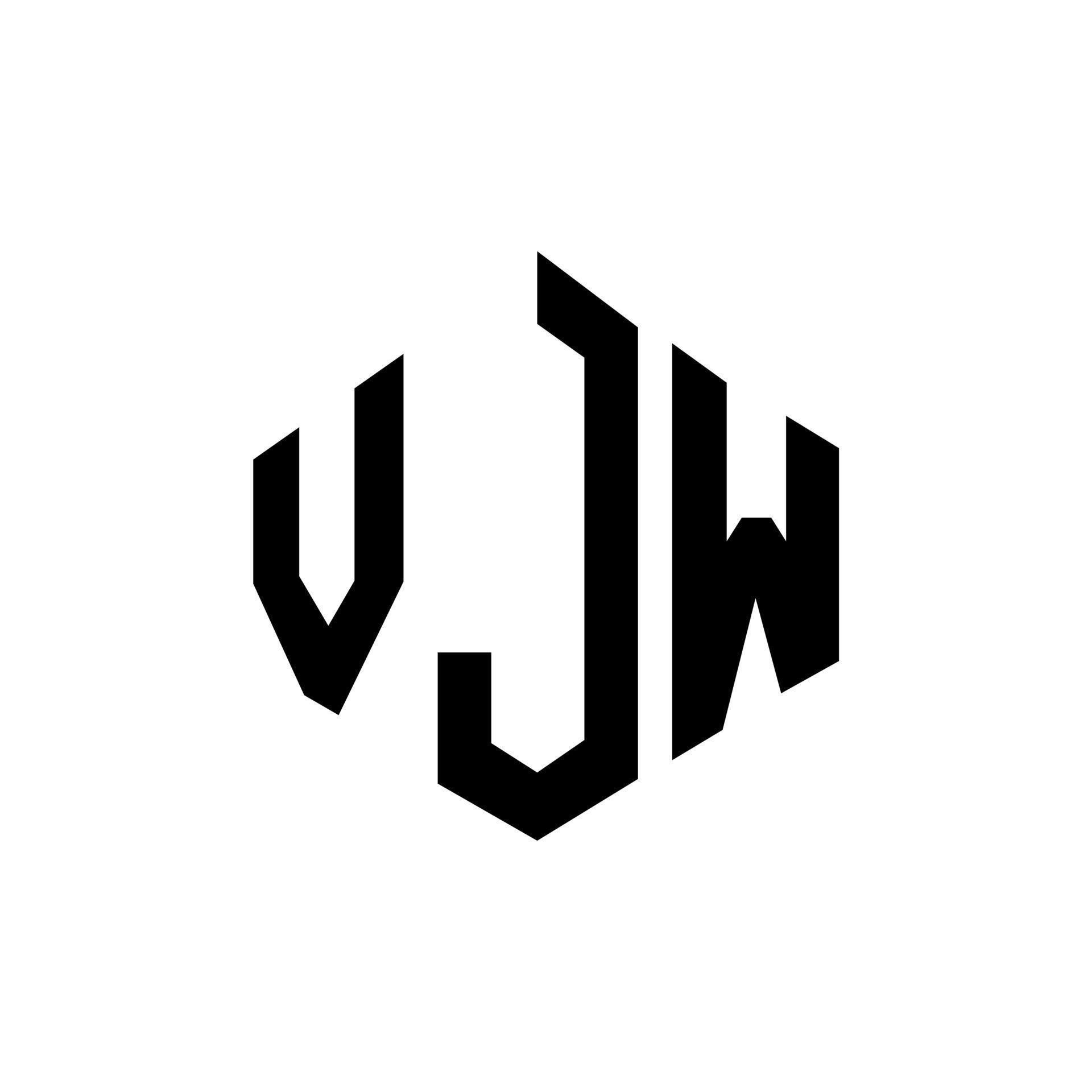 VJW letter logo design with polygon shape. VJW polygon and cube shape logo design. VJW hexagon ...