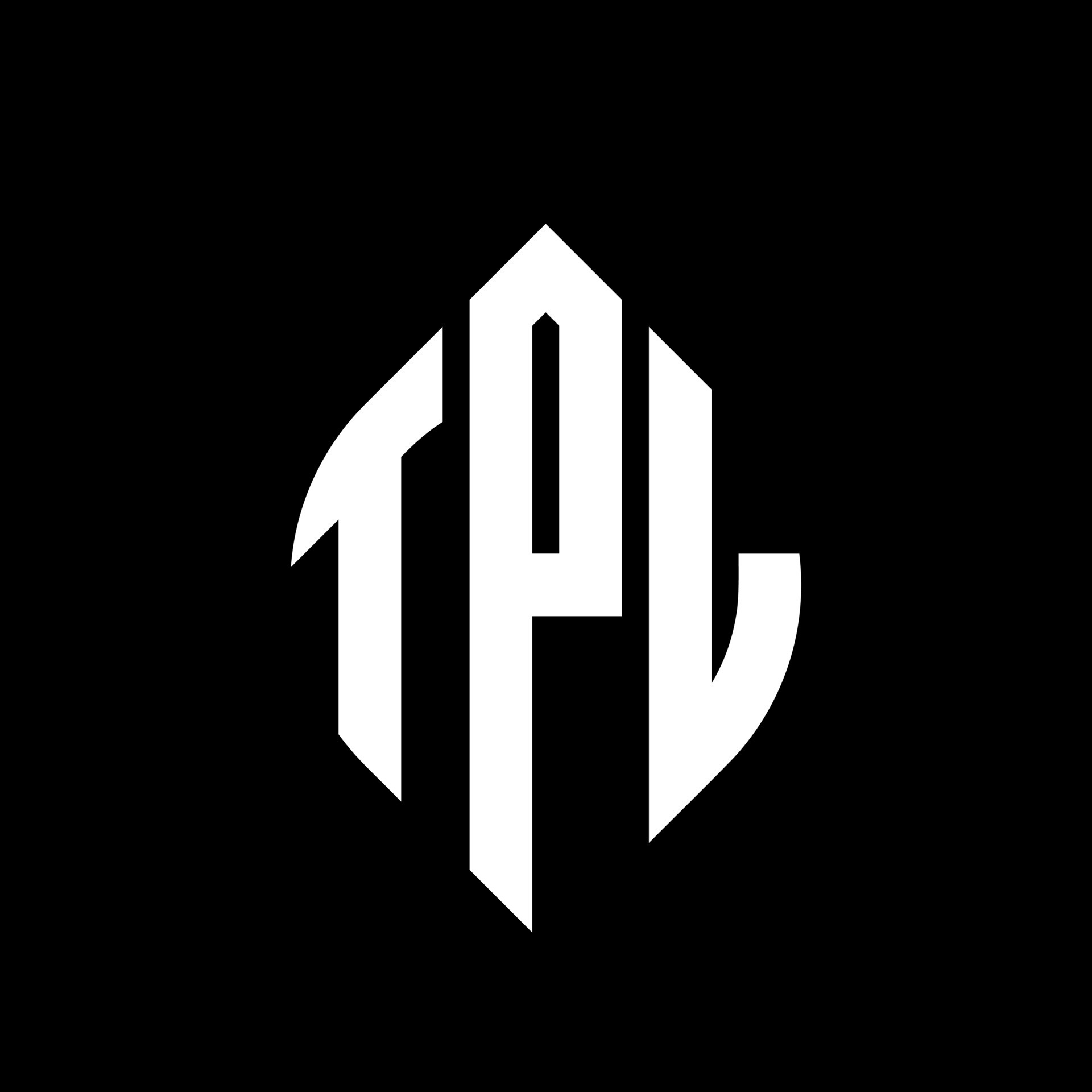 diseño de logotipo de letra de círculo tpl con forma de círculo y elipse. tpl letras elipses con ...