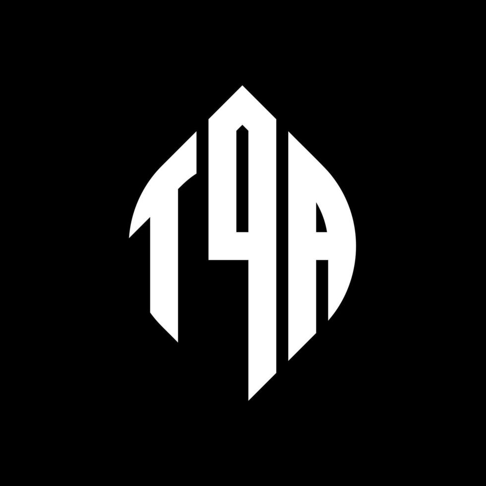 TQA circle letter logo design with circle and ellipse shape. TQA ellipse letters with ...