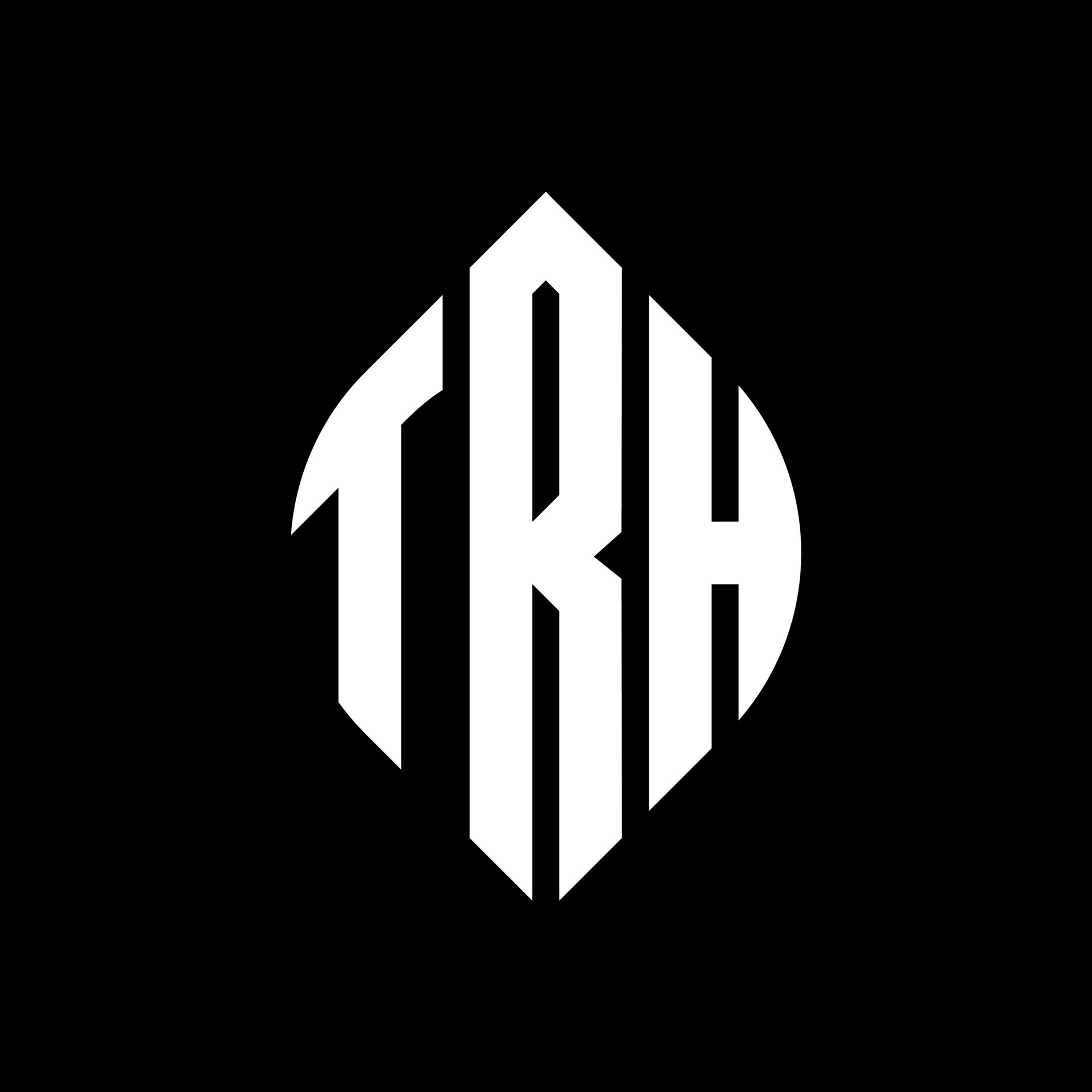 diseño de logotipo de letra de círculo trh con forma de círculo y elipse. trh letras elipses con ...
