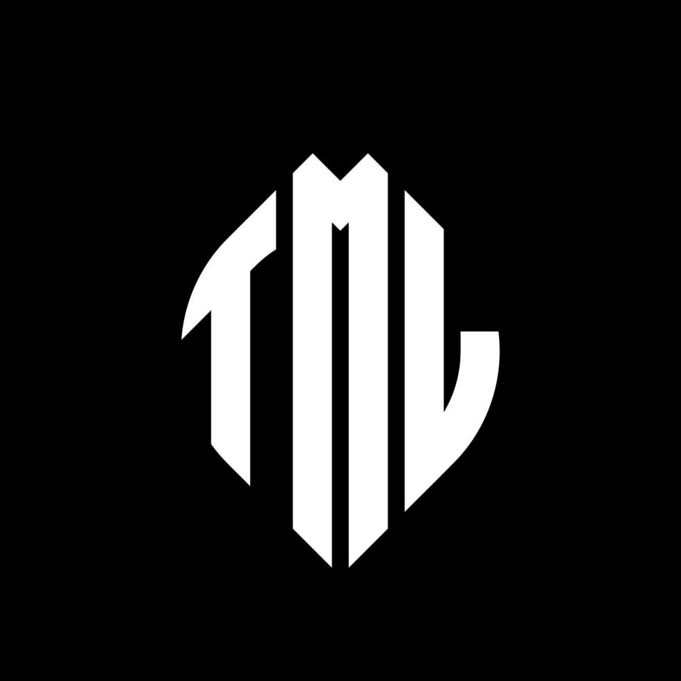 diseño de logotipo de letra de círculo tml con forma de círculo y elipse. letras elipses tml con ...