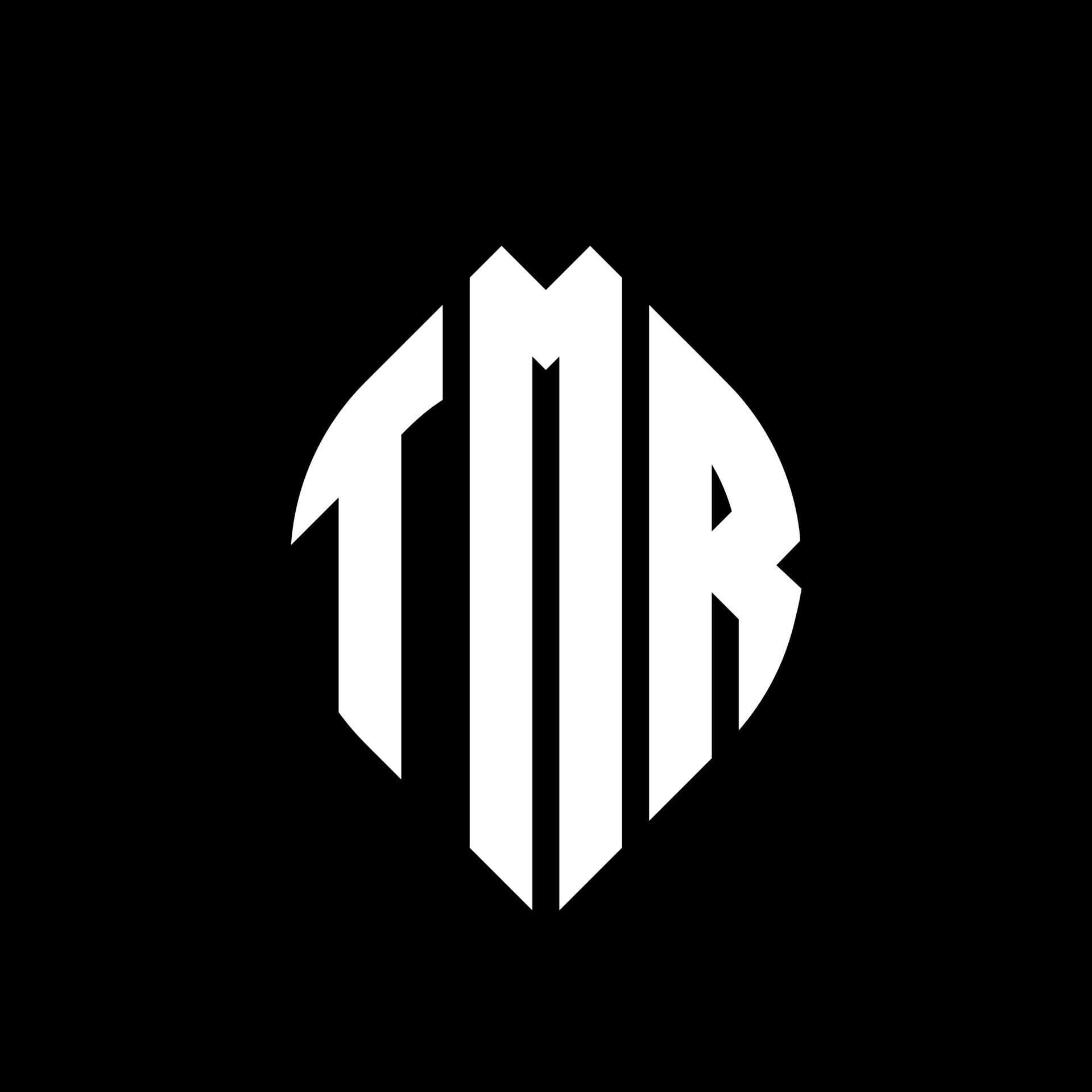 diseño de logotipo de letra de círculo tmr con forma de círculo y elipse. tmr letras elipses con ...