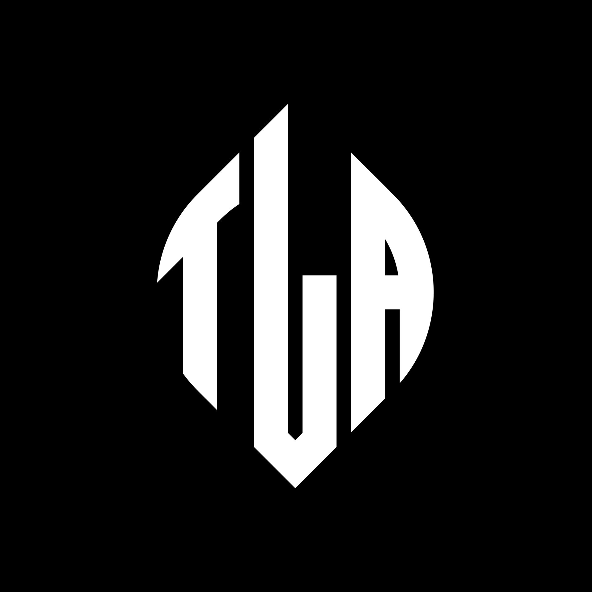 TLA circle letter logo design with circle and ellipse shape. TLA ellipse letters with ...