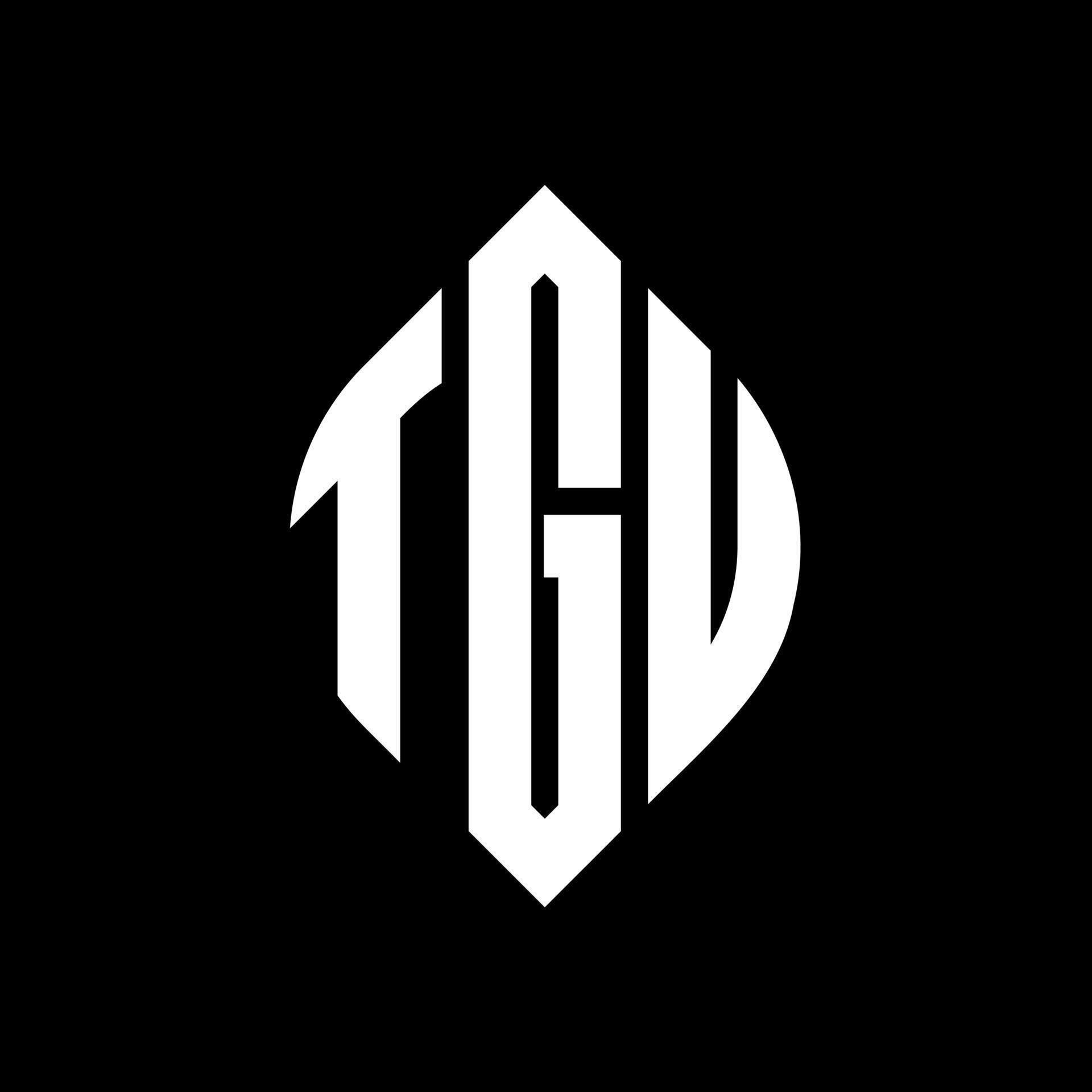 TGU circle letter logo design with circle and ellipse shape. TGU ellipse letters with ...