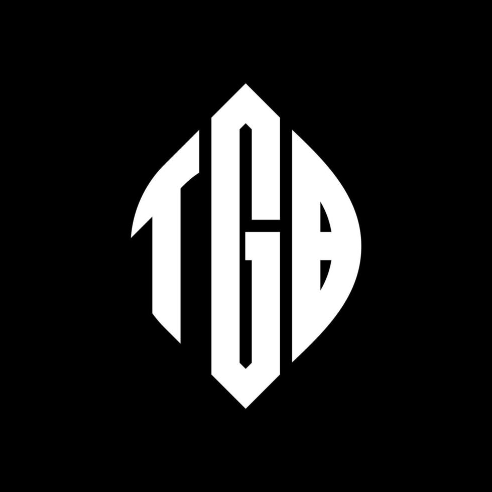 diseño de logotipo de letra circular tgb con forma de círculo y elipse. letras elipses tgb con ...