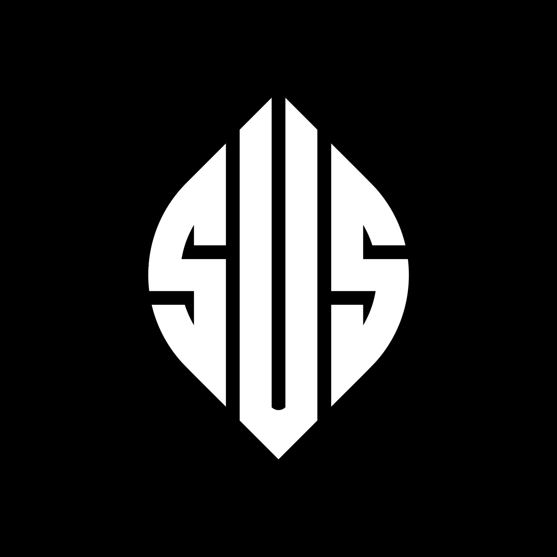 Sus Circle Letter Logo Design With Circle And Ellipse Shape Sus Ellipse Letters With