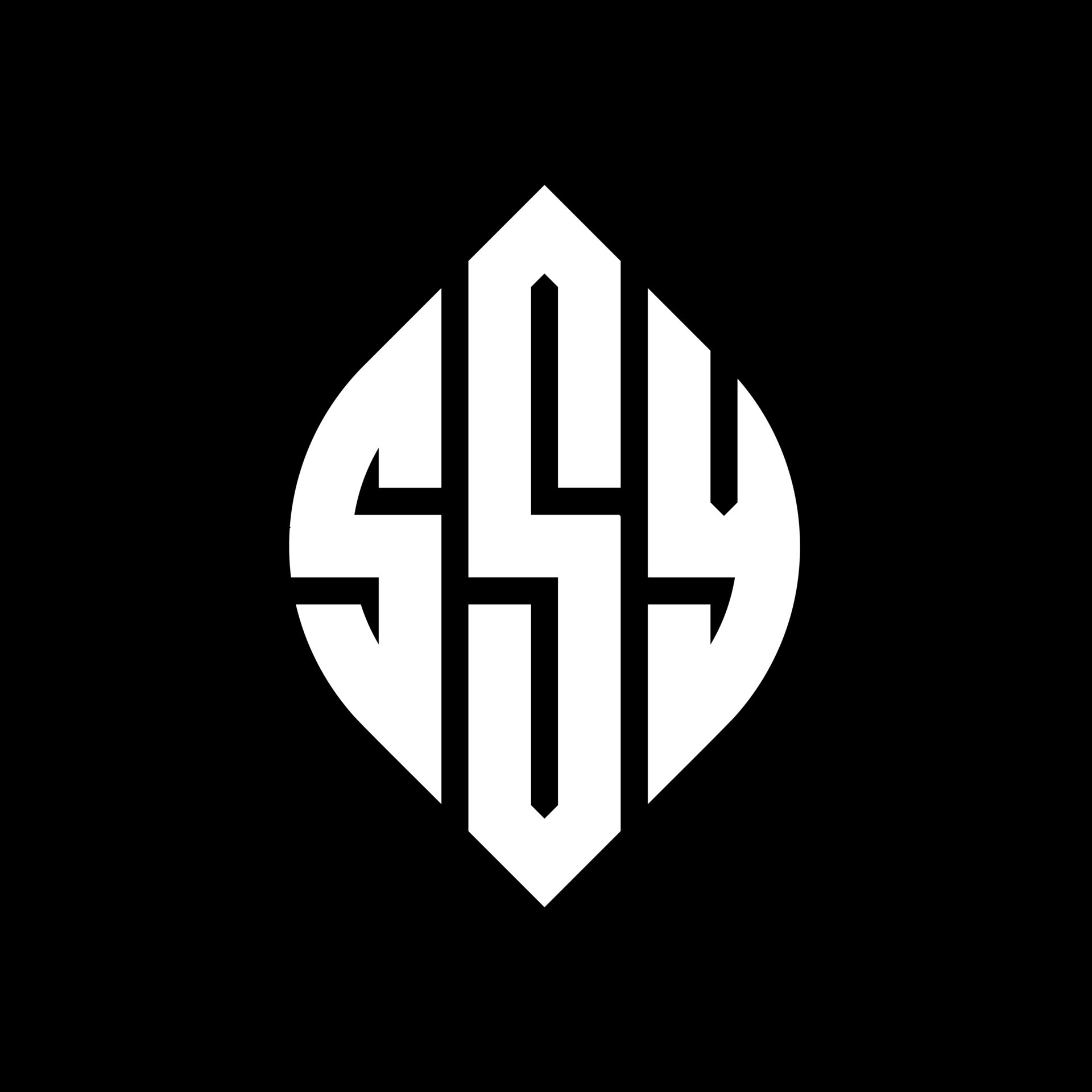 diseño de logotipo de letra de círculo sy con forma de círculo y elipse. letras de elipse ssy ...