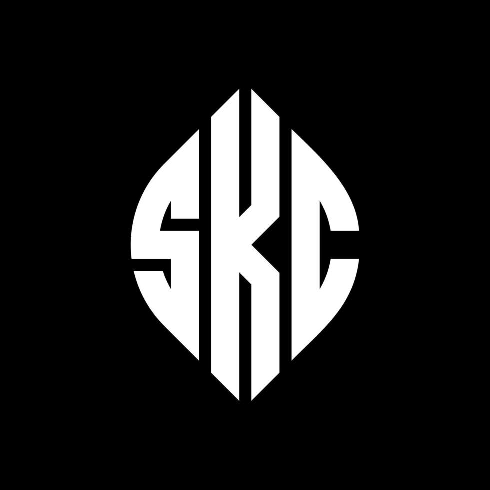 SKC circle letter logo design with circle and ellipse shape. SKC ...