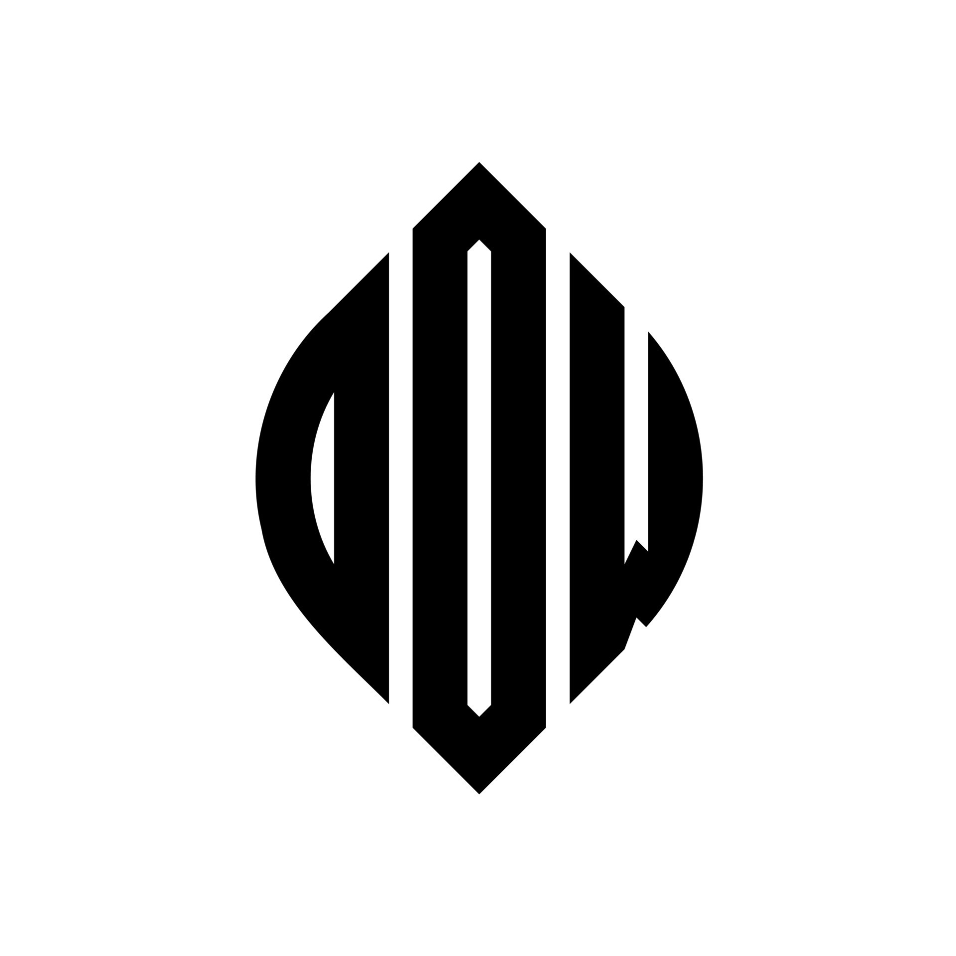 ODW circle letter logo design with circle and ellipse shape. ODW ellipse letters with ...