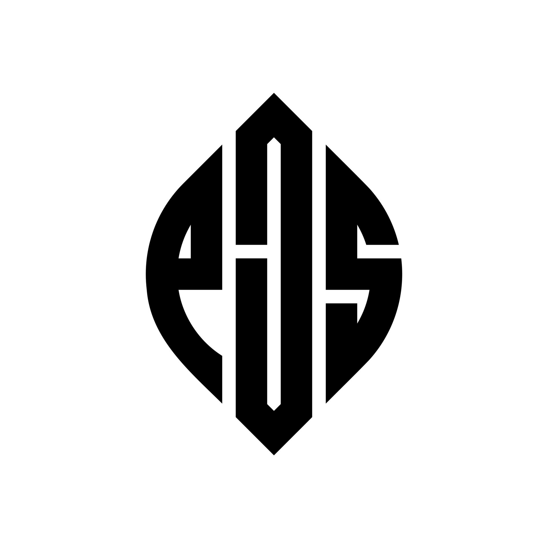 Pjs Circle Letter Logo Design With Circle And Ellipse Shape Pjs