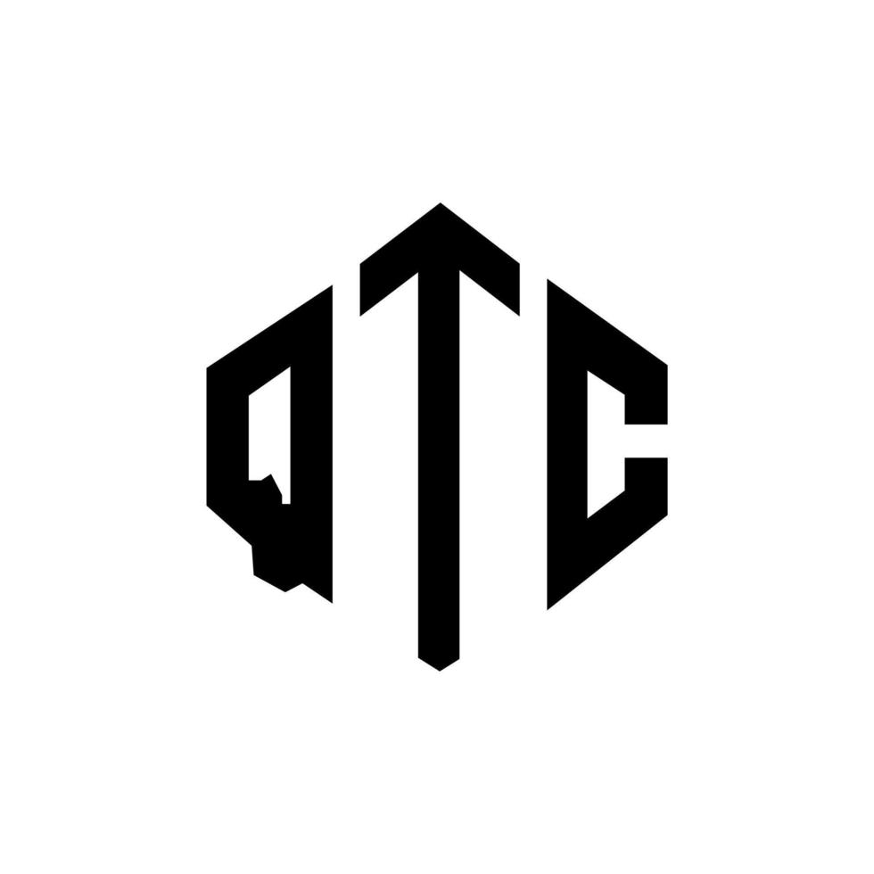diseño de logotipo de letra qtc con forma de polígono. diseño de logotipo en forma de cubo y ...