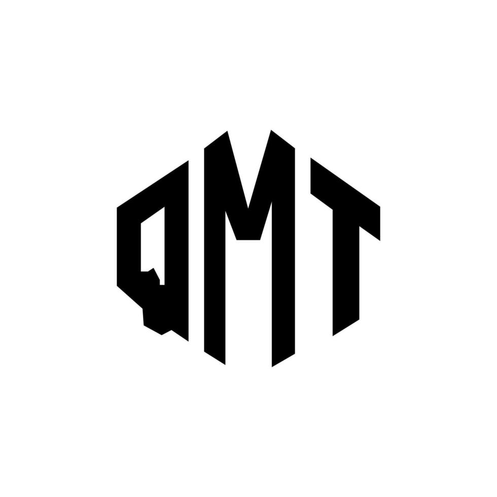 QMT letter logo design with polygon shape. QMT polygon and cube shape logo design. QMT hexagon ...