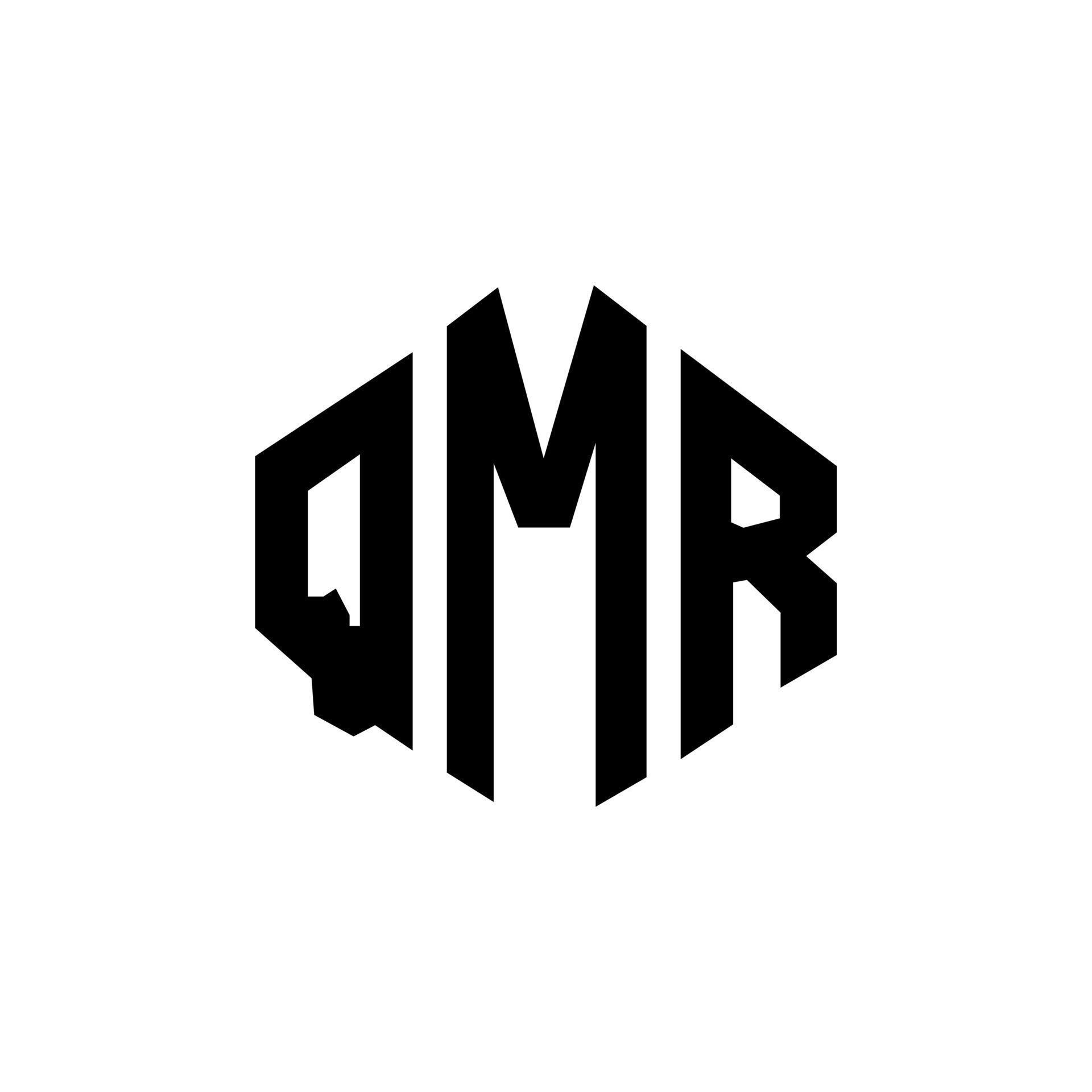 diseño de logotipo de letra qmr con forma de polígono. qmr polígono y diseño de logotipo en ...