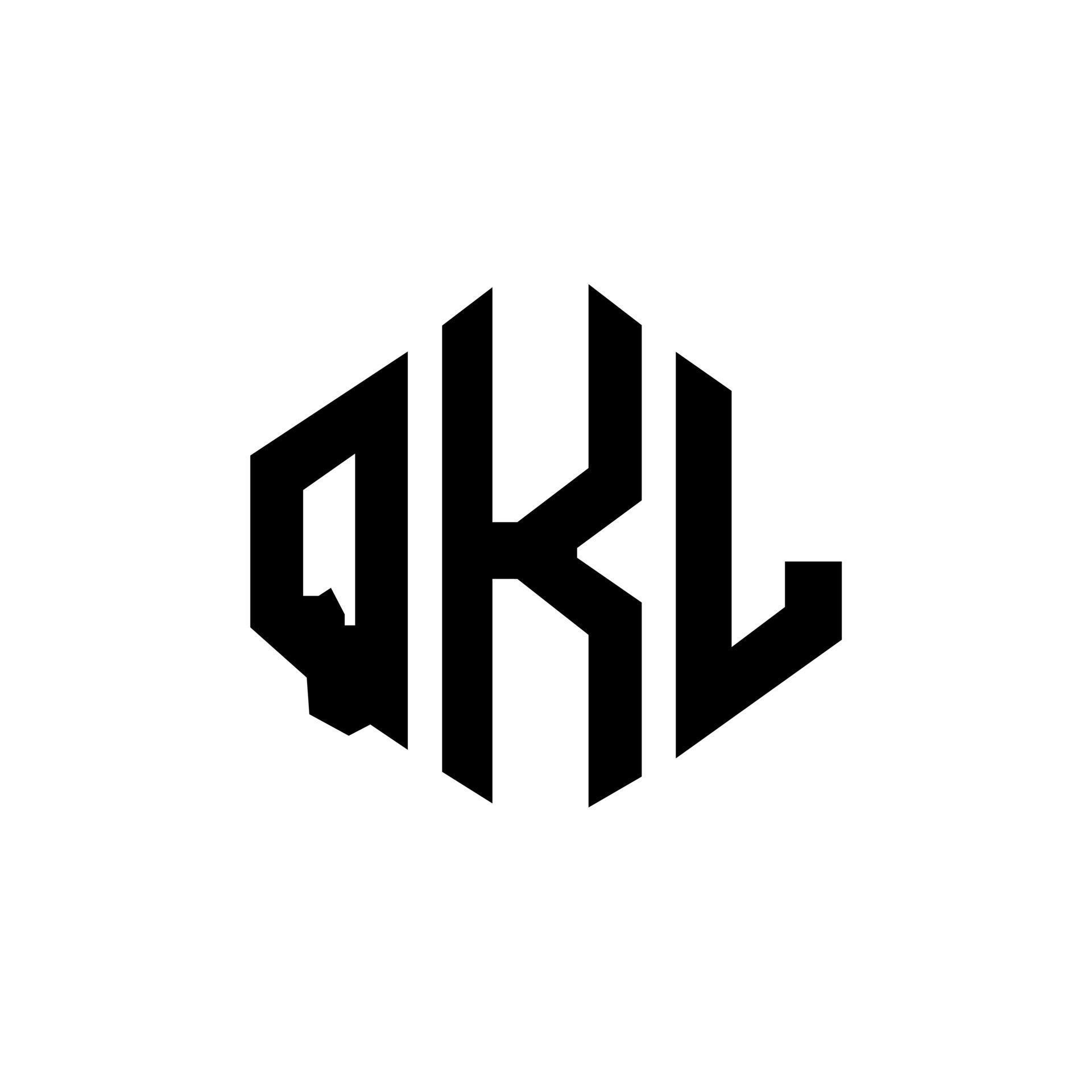 QKL letter logo design with polygon shape. QKL polygon and cube shape logo design. QKL hexagon ...
