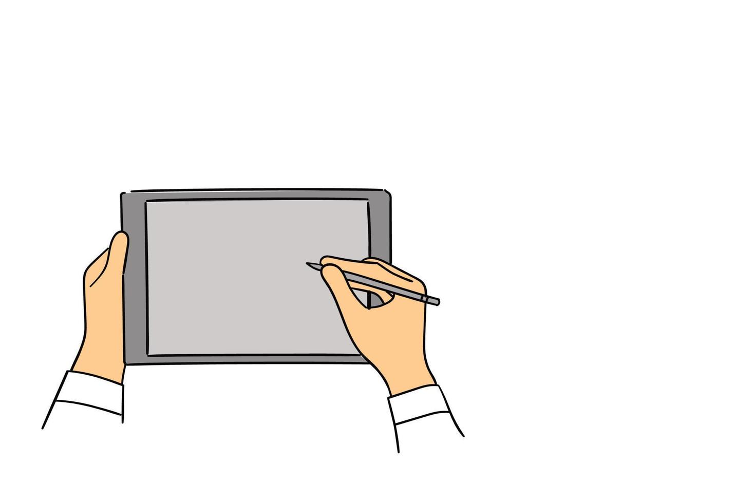 Hand Drawn Of A Pen Tablet Sketch Design Illustration 9194308 Vector