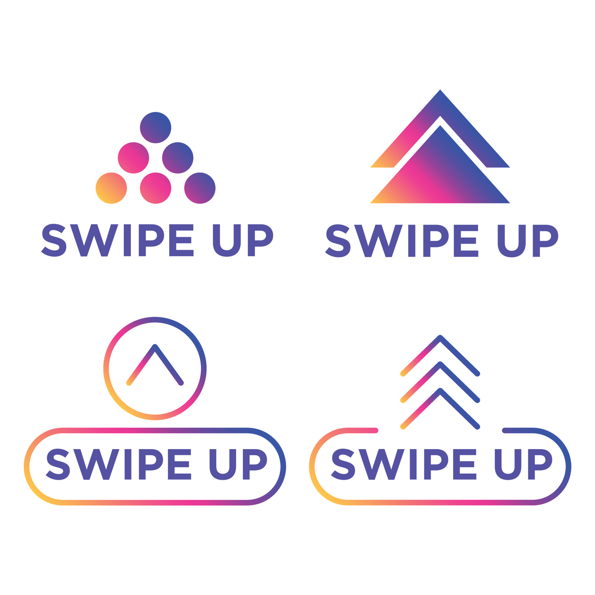 Swipe up icon for social media stories, scroll pictogram template color editable. Arrow up logo ...