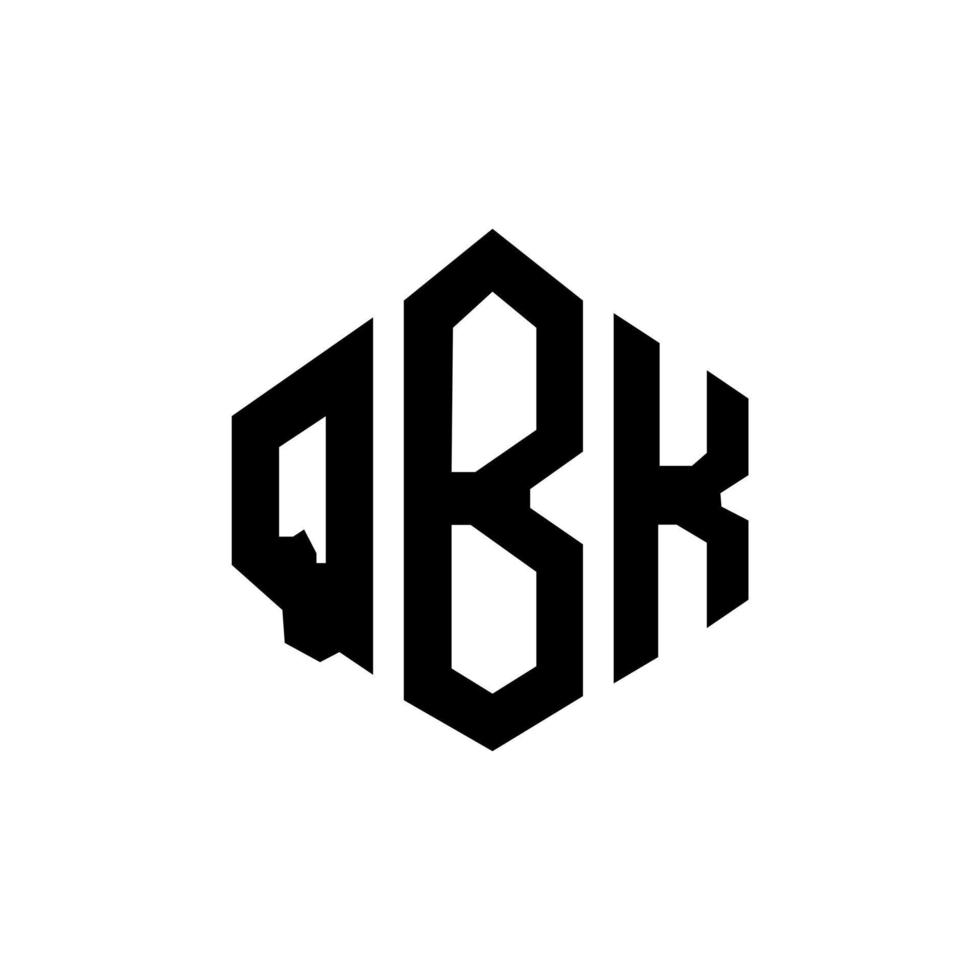 QBK letter logo design with polygon shape. QBK polygon and cube shape logo design. QBK hexagon ...