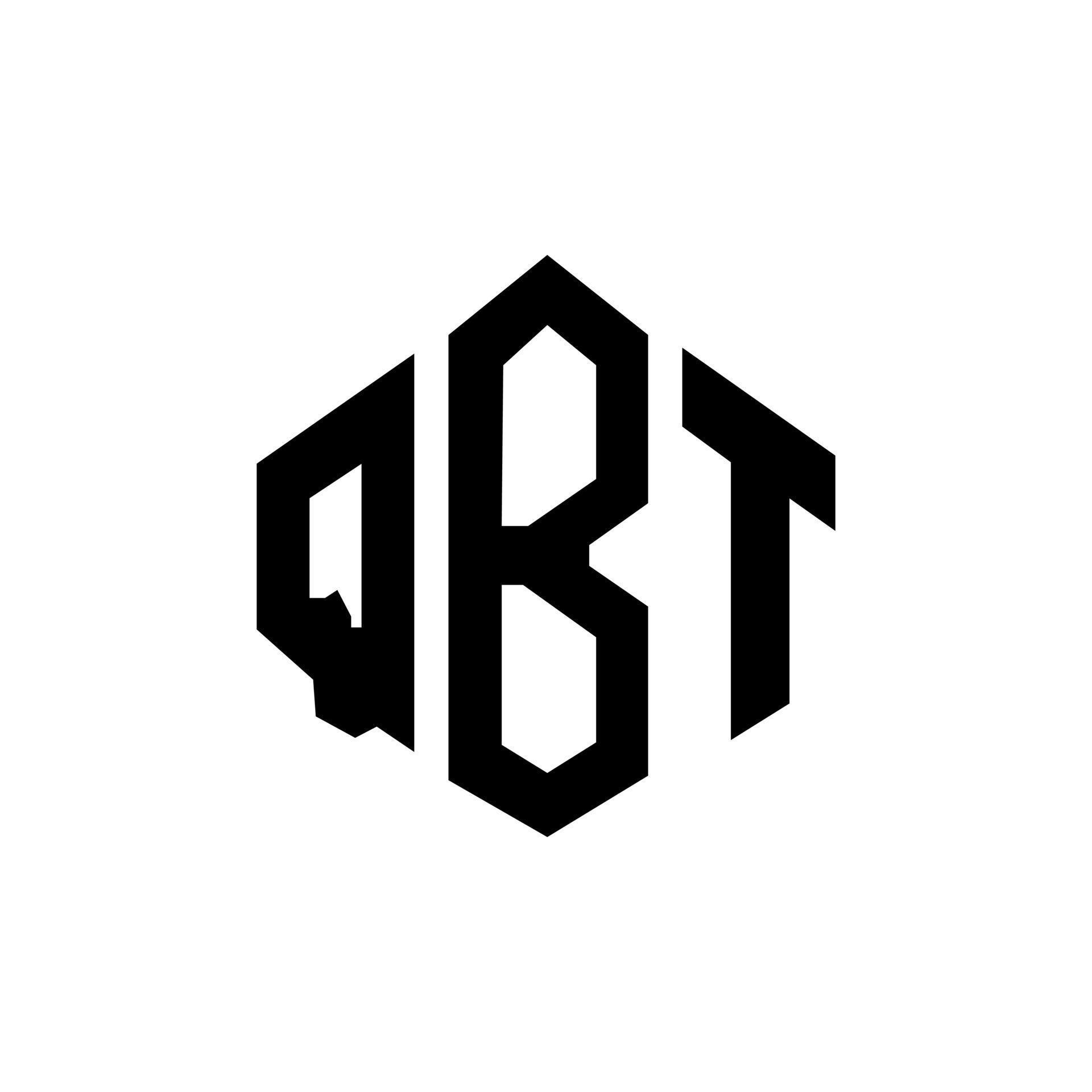 QBT letter logo design with polygon shape. QBT polygon and cube shape logo design. QBT hexagon ...