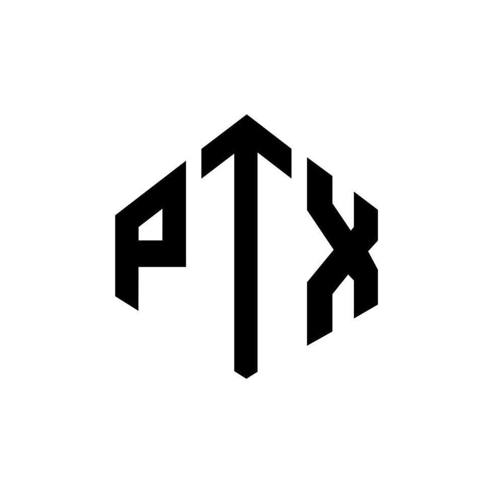 diseño de logotipo de letra ptx con forma de polígono. diseño de logotipo en forma de cubo y ...