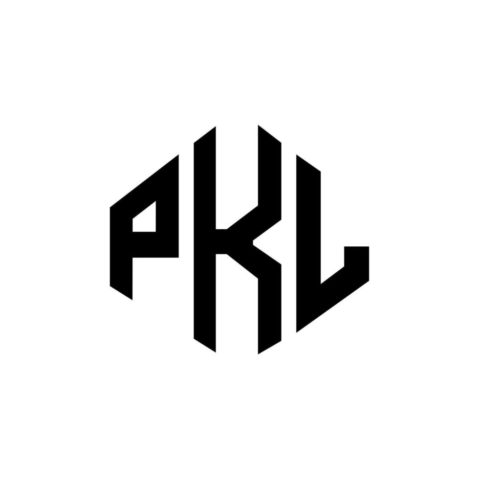 diseño de logotipo de letra pkl con forma de polígono. diseño de logotipo de forma de cubo y ...