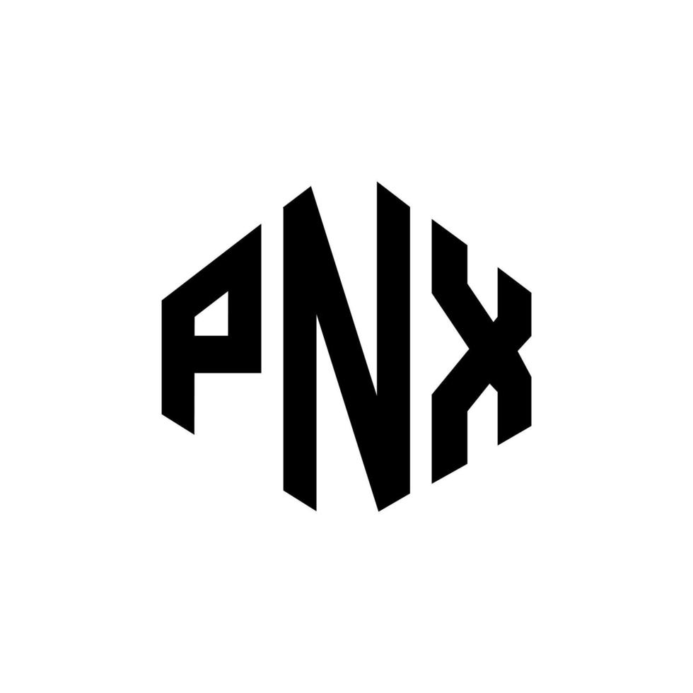 diseño de logotipo de letra pnx con forma de polígono. diseño de logotipo de forma de cubo y ...