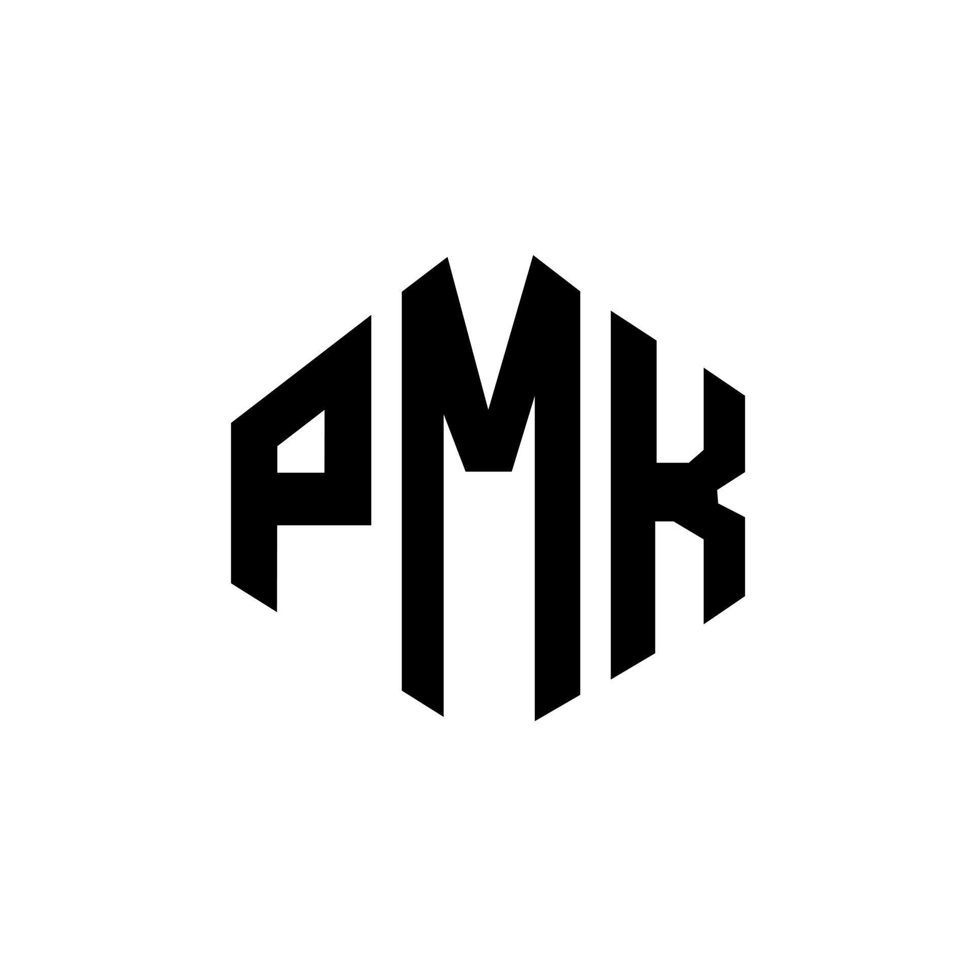 Pmk Letter Logo Design With Polygon Shape Pmk Polygon And Cube Shape