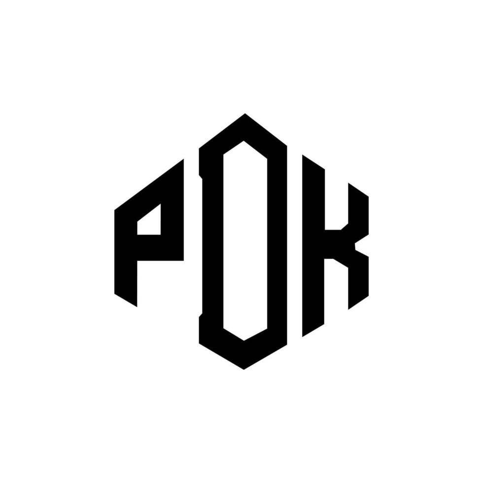 PDK letter logo design with polygon shape. PDK polygon and cube shape logo design. PDK hexagon ...