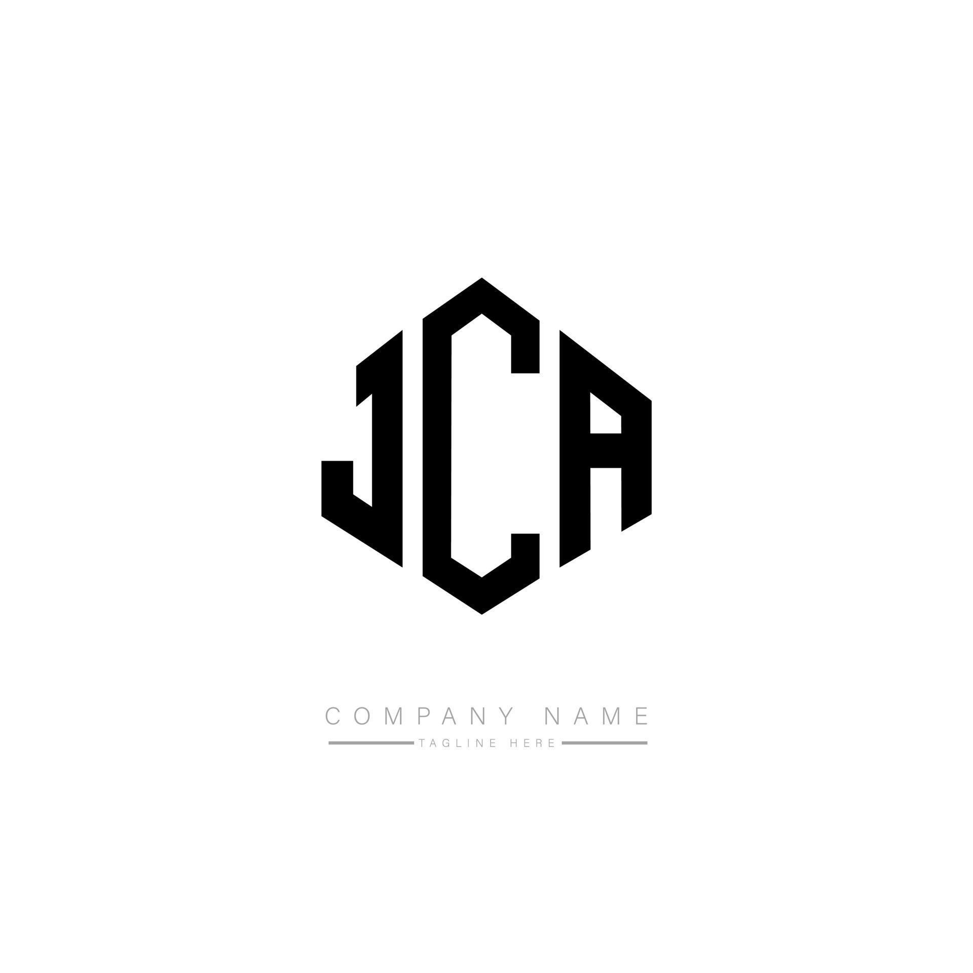 JCA letter logo design with polygon shape. JCA polygon and cube shape logo design. JCA hexagon ...