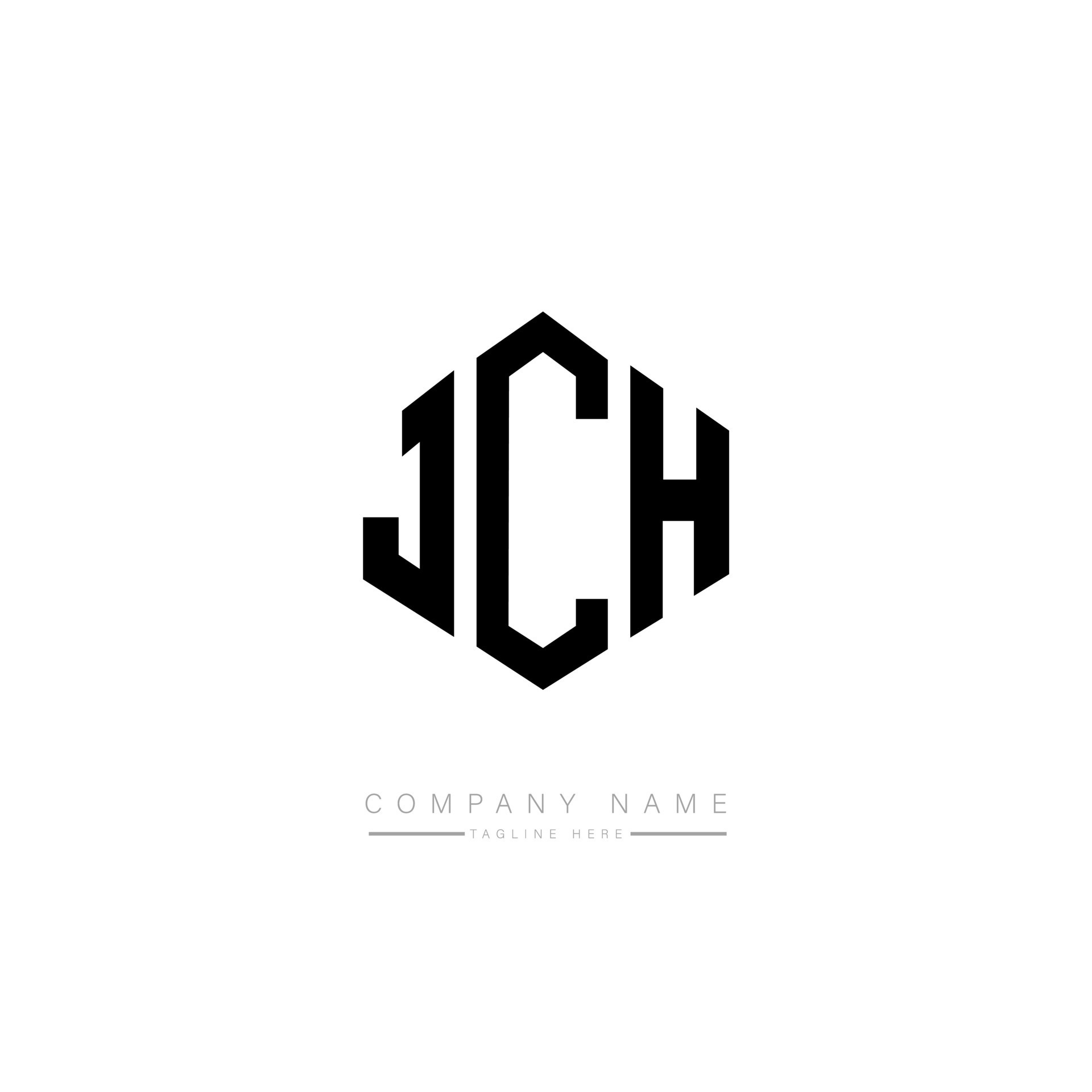 diseño de logotipo de letra jch con forma de polígono. jch polígono y diseño de logotipo en ...