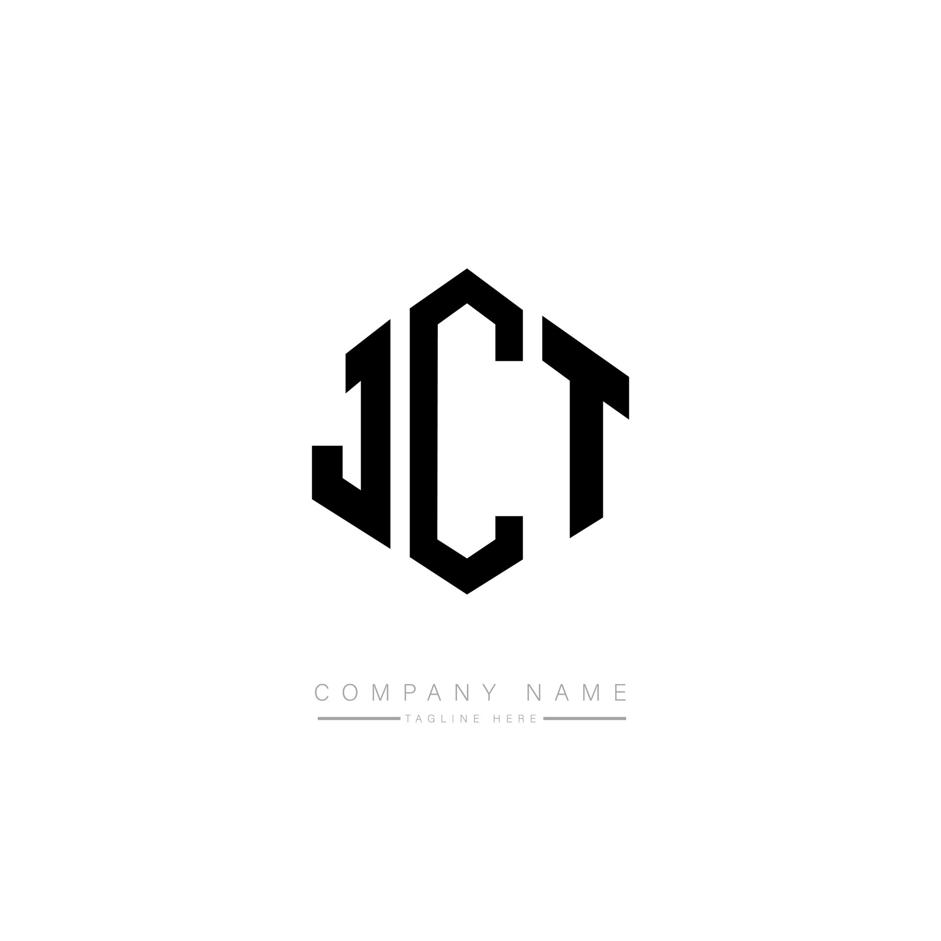 diseño de logotipo de letra jct con forma de polígono. jct polígono y diseño de logotipo en ...