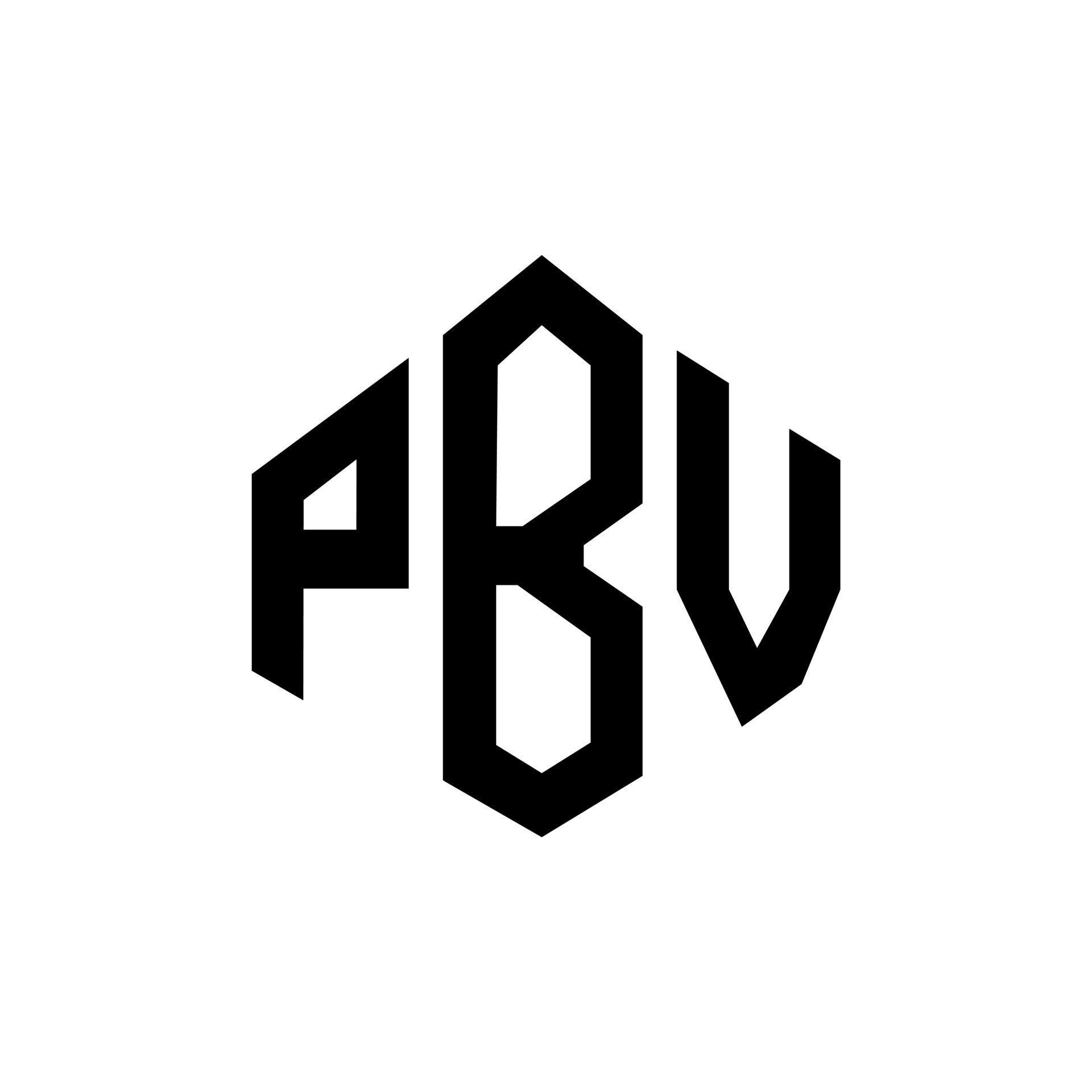 PBV letter logo design with polygon shape. PBV polygon and cube shape logo design. PBV hexagon ...