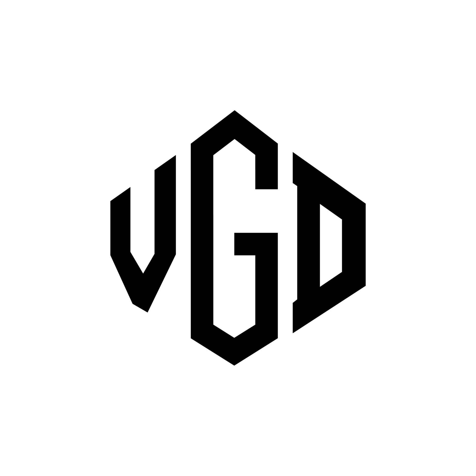diseño de logotipo de letra vgd con forma de polígono. diseño de ...