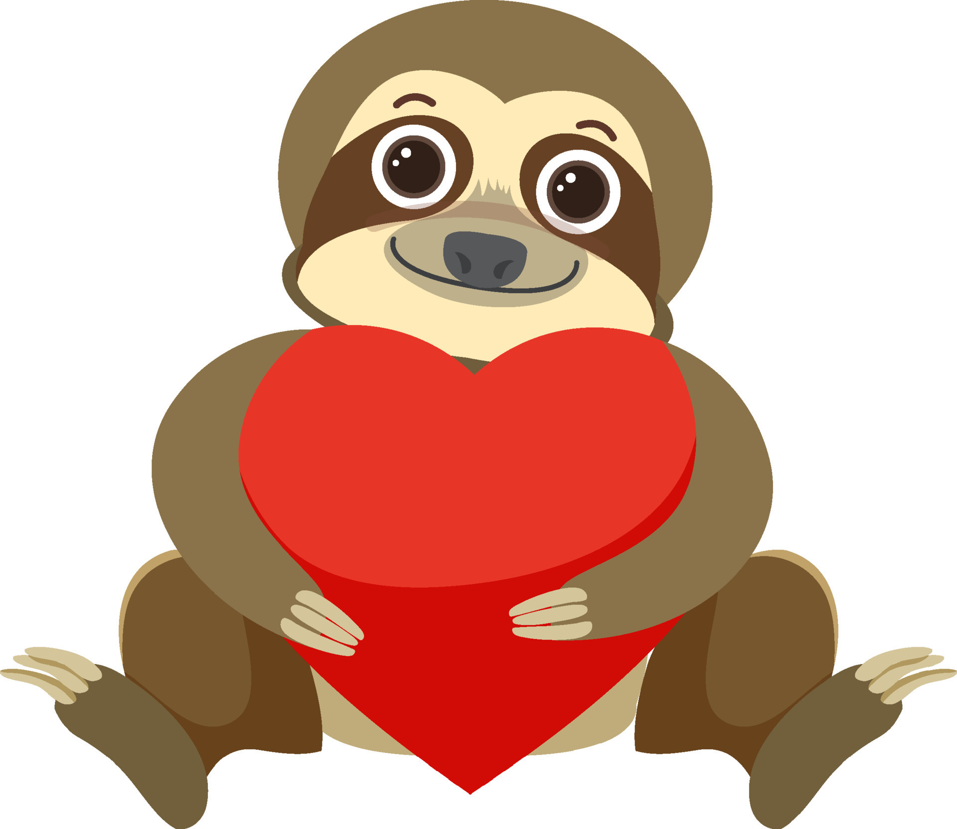 Sloth Hugging Heart Isolated 9203213 Vector Art At Vecteezy
