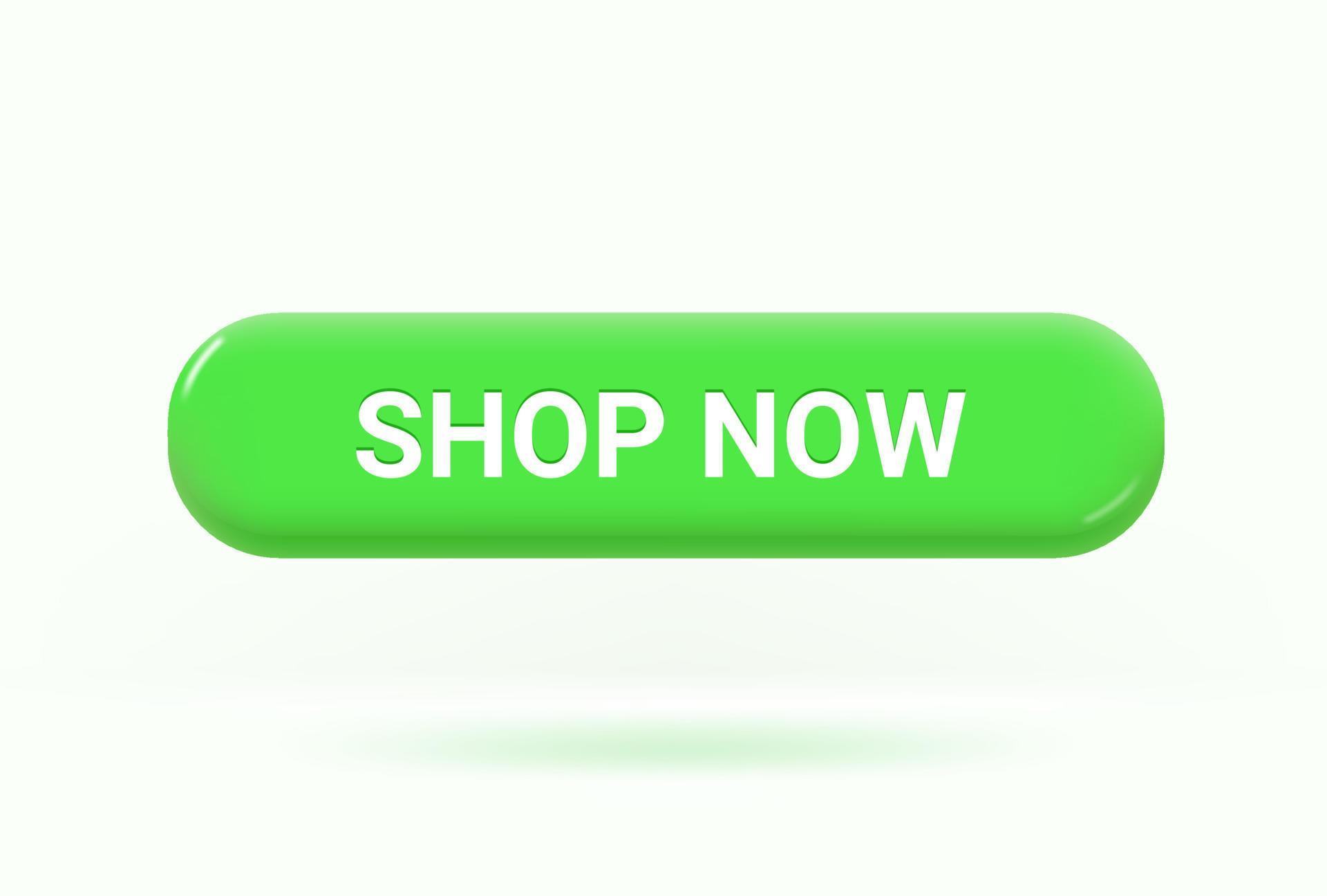 Shop now button isolated on white background. 3d vector illustration ...