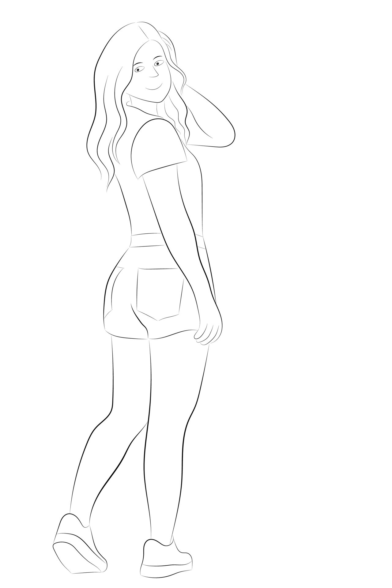 Sketch Girl Back