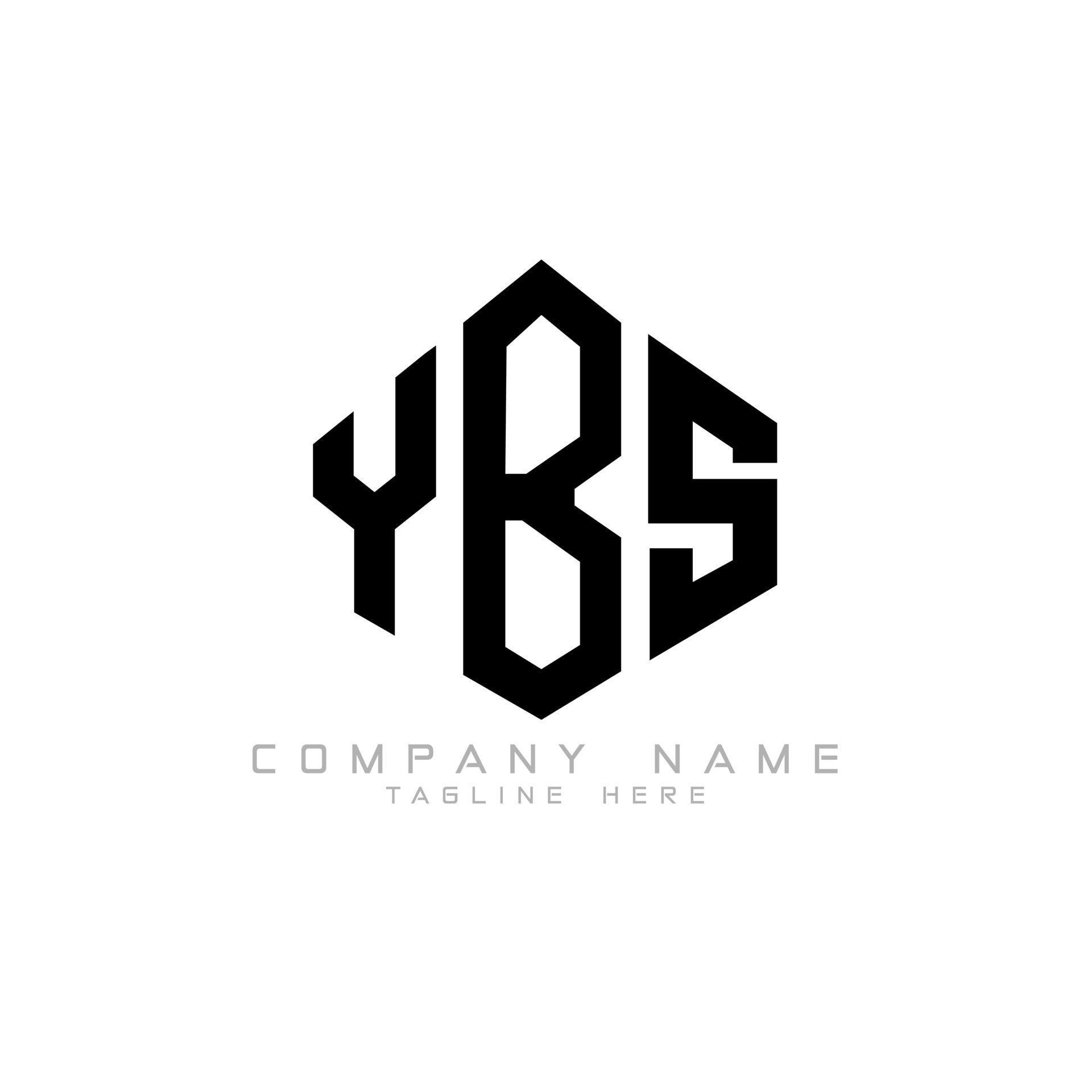 YBS letter logo design with polygon shape. YBS polygon and cube shape logo design. YBS hexagon ...