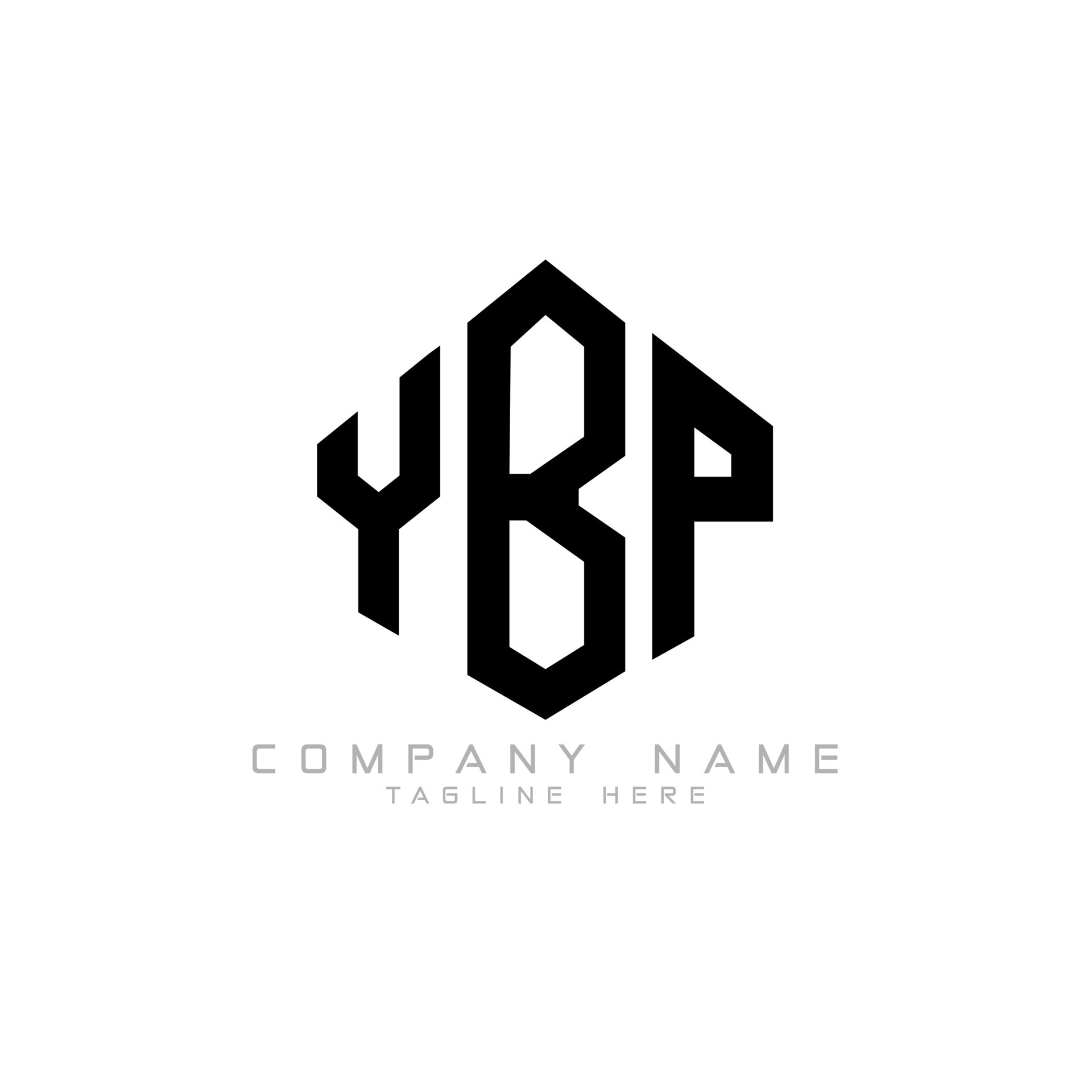 YBP letter logo design with polygon shape. YBP polygon and cube shape logo design. YBP hexagon ...