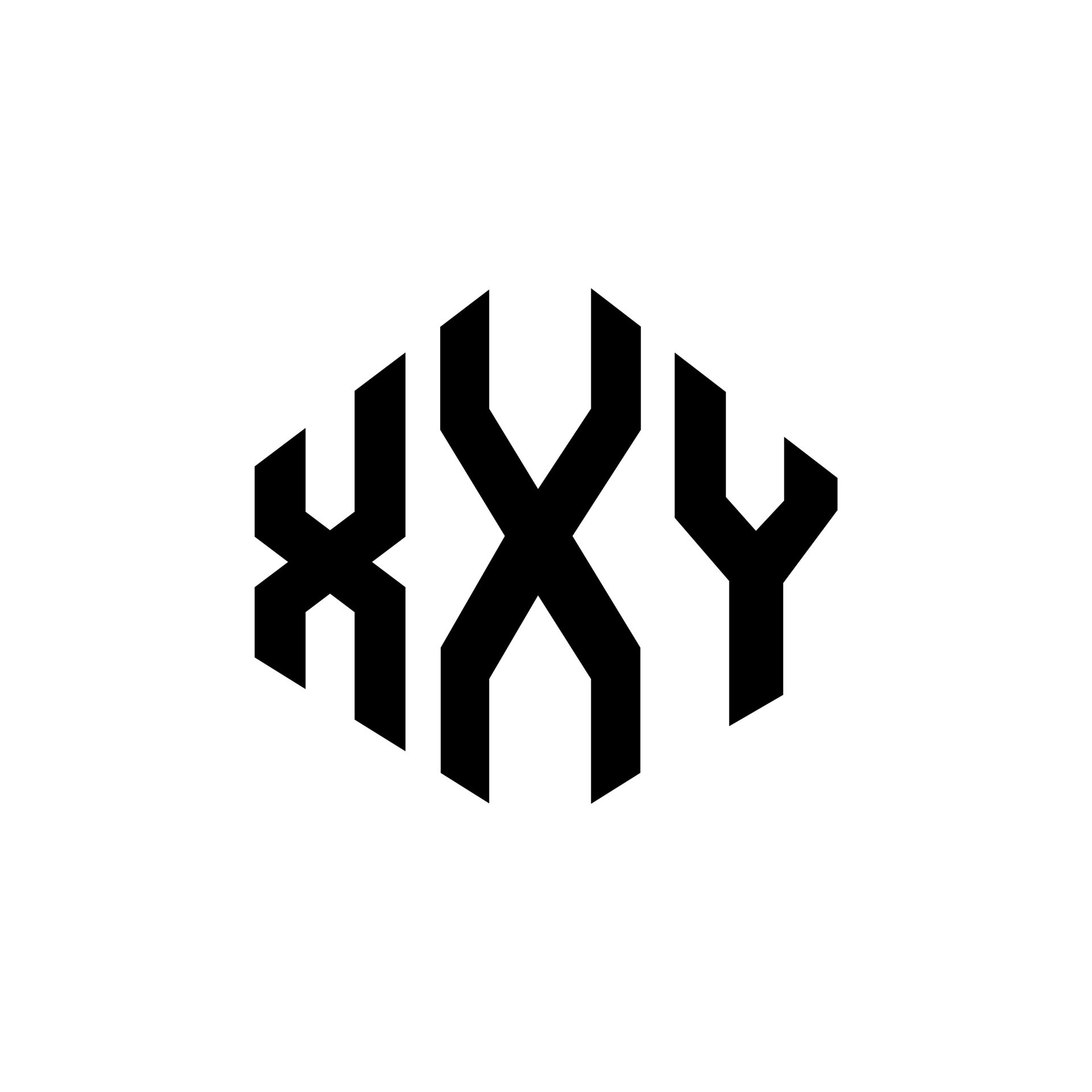 diseño de logotipo de letra xxy con forma de polígono. Diseño de logotipo en forma de cubo y ...